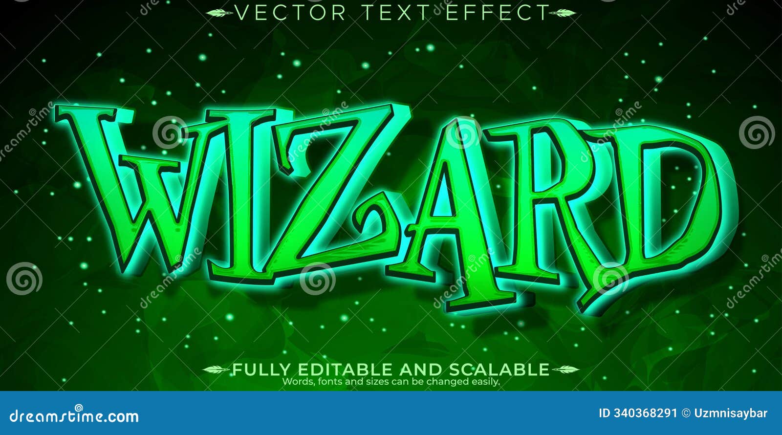 Editable Text Effect Magic, 3d Wizard and Witch Font Style Stock Vector ...