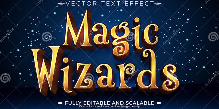 Editable Text Effect, Magic Wizard Text Style Stock Vector ...