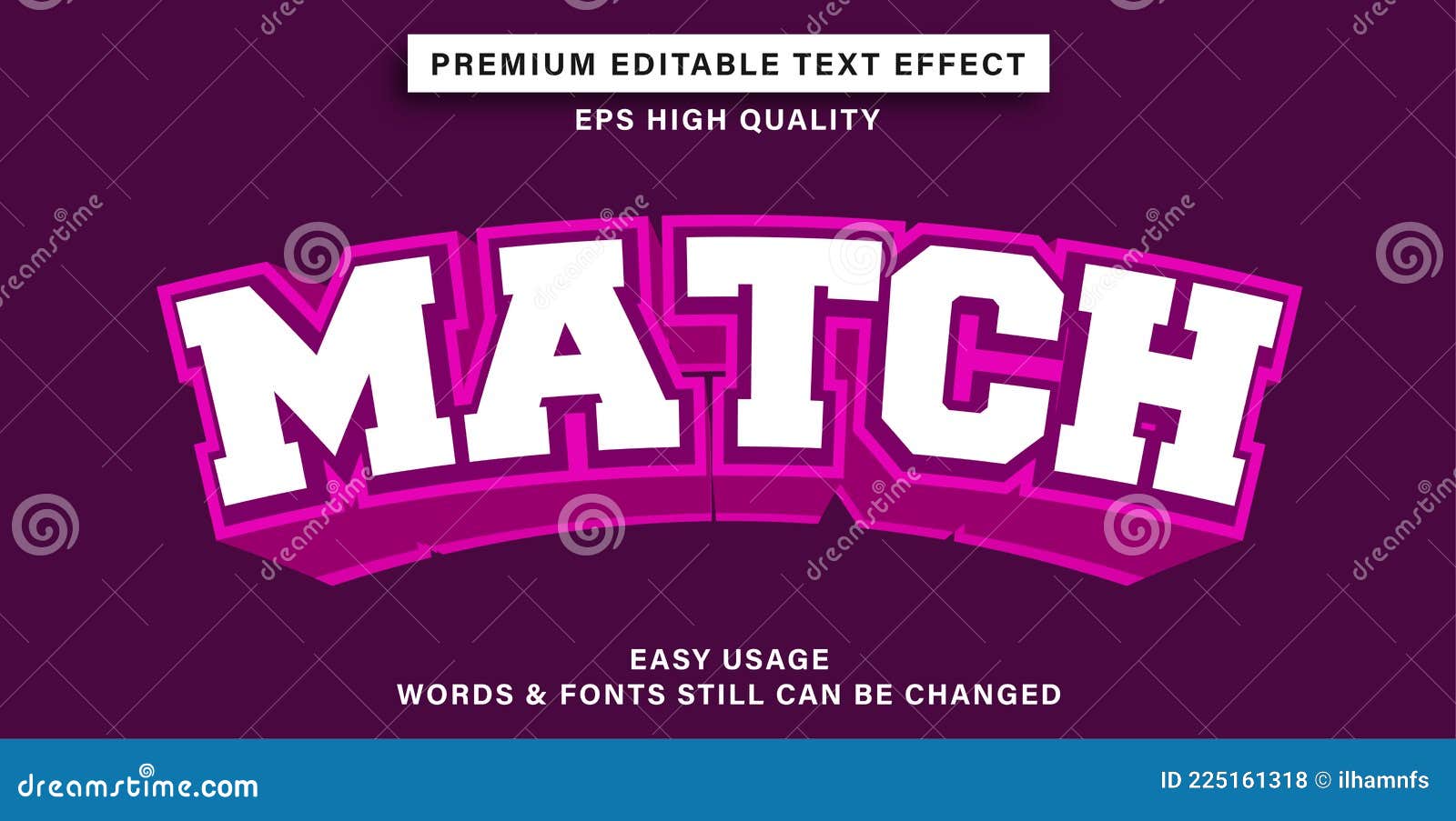 Editable text effect match stock vector. Illustration of font - 225161318