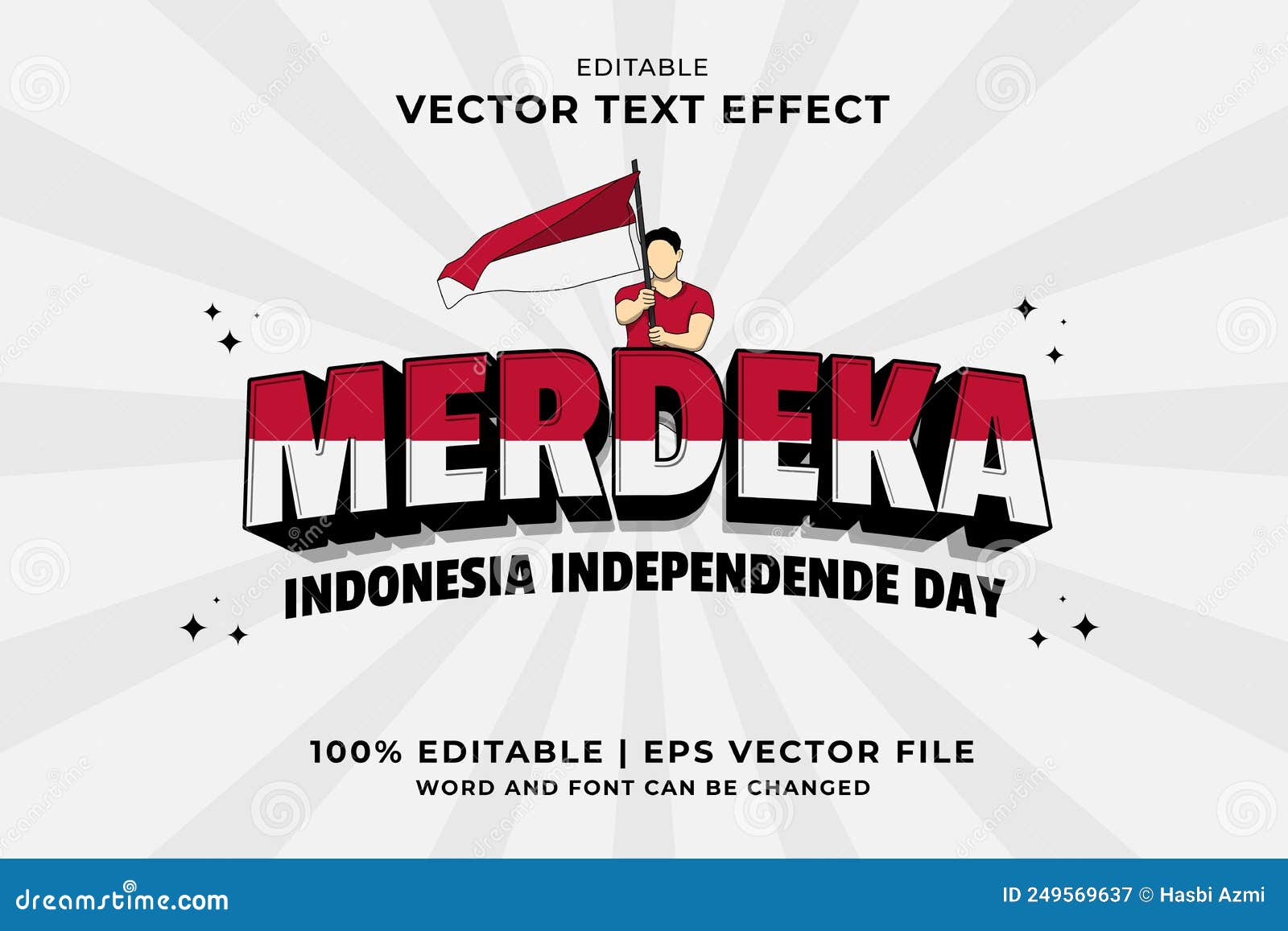 Editable Text Effect Merdeka 3d Template Cartoon Style Premium Vector ...