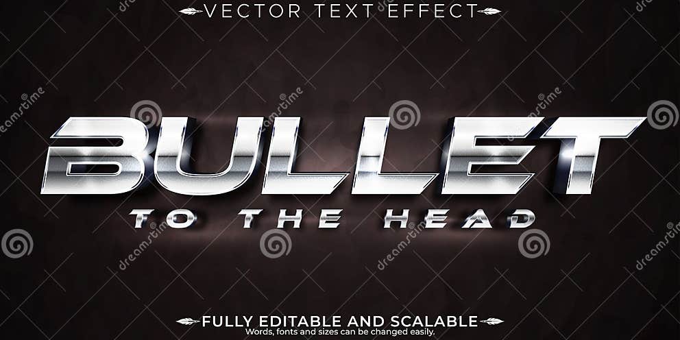Editable Text Effect, Metallic Bullet Text Style Stock Vector ...