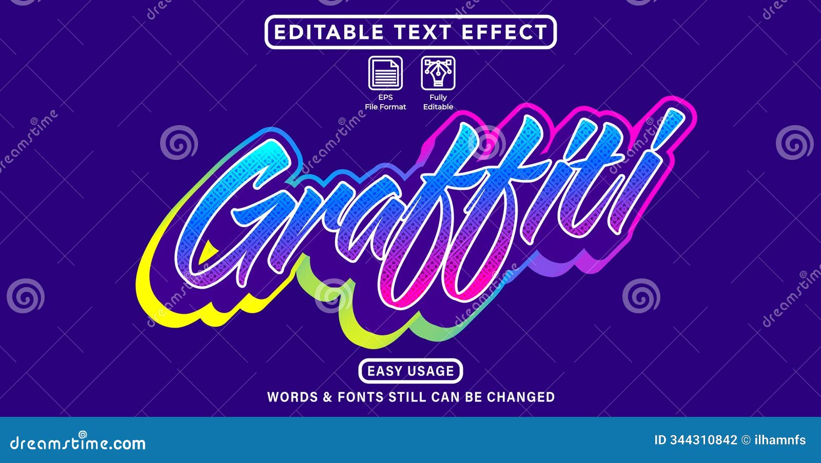 Editable Graffiti Text Effect For Adobe Illustrator Stock Image ... Editable Graffiti Text Effect For Adobe Illustrator Stock Image ...