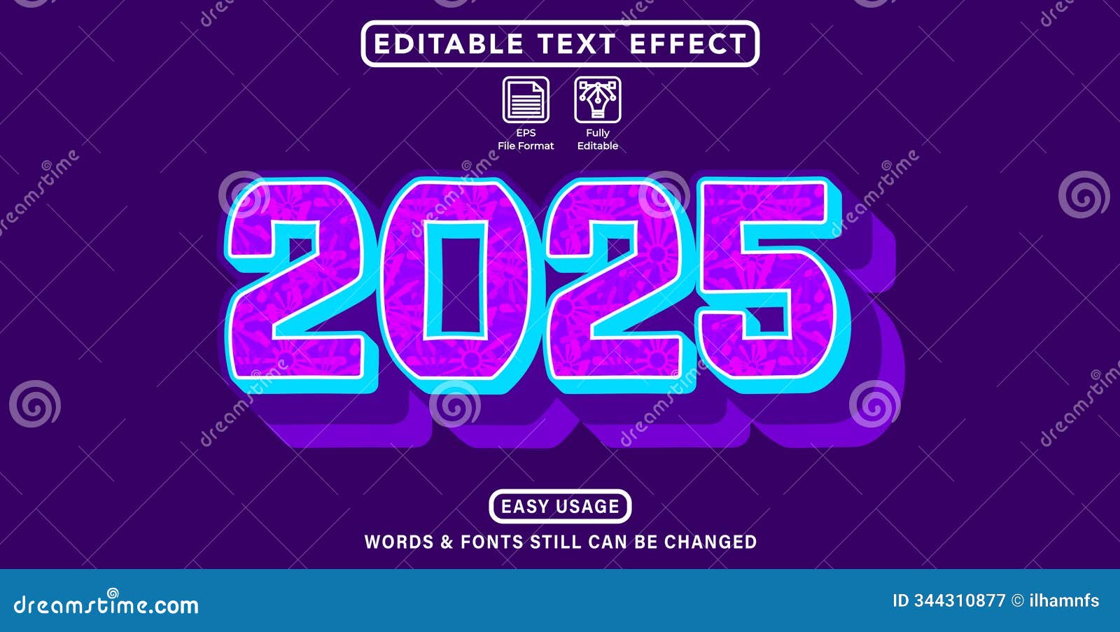 Modern 2025 Calendar Page For January With Blue Snake Vector ...