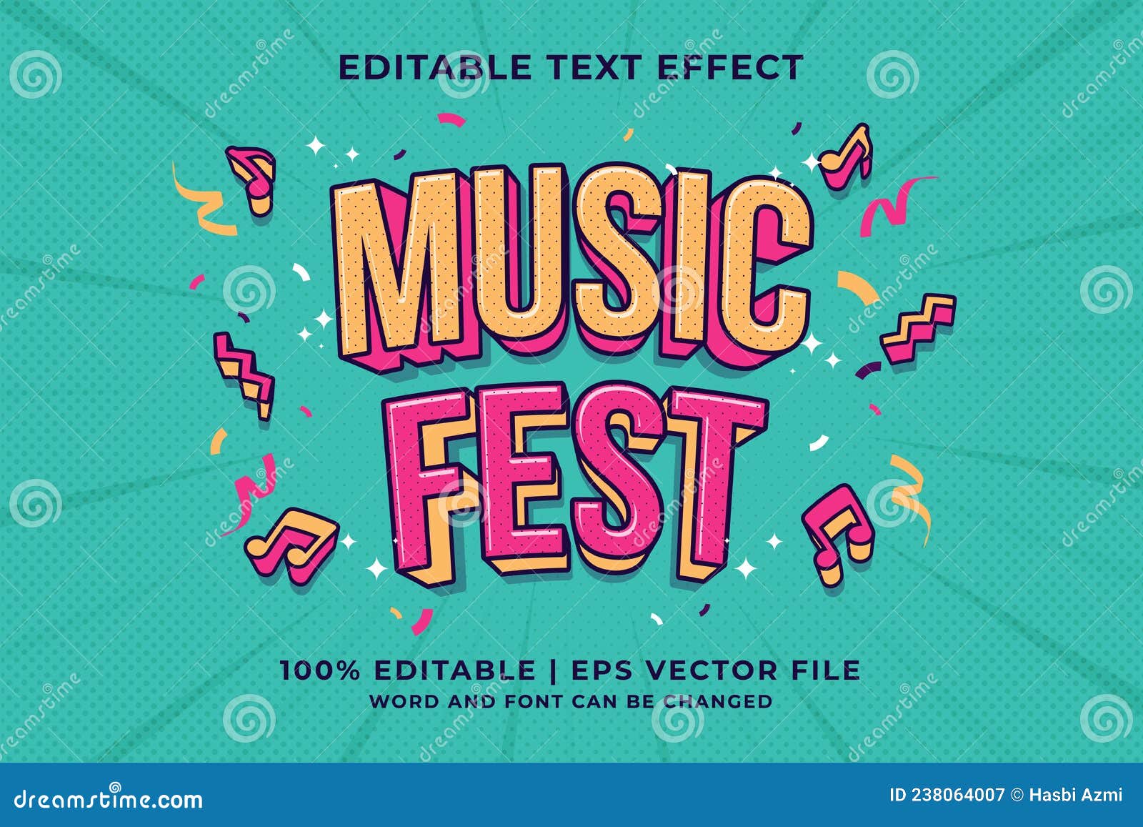 Editable Text Effect - Music Fest Cartoon Template Style Premium Vector ...