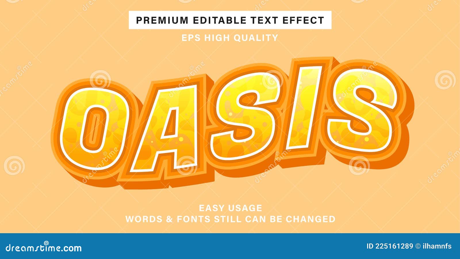 Editable text effect oasis stock vector. Illustration of letter - 225161289