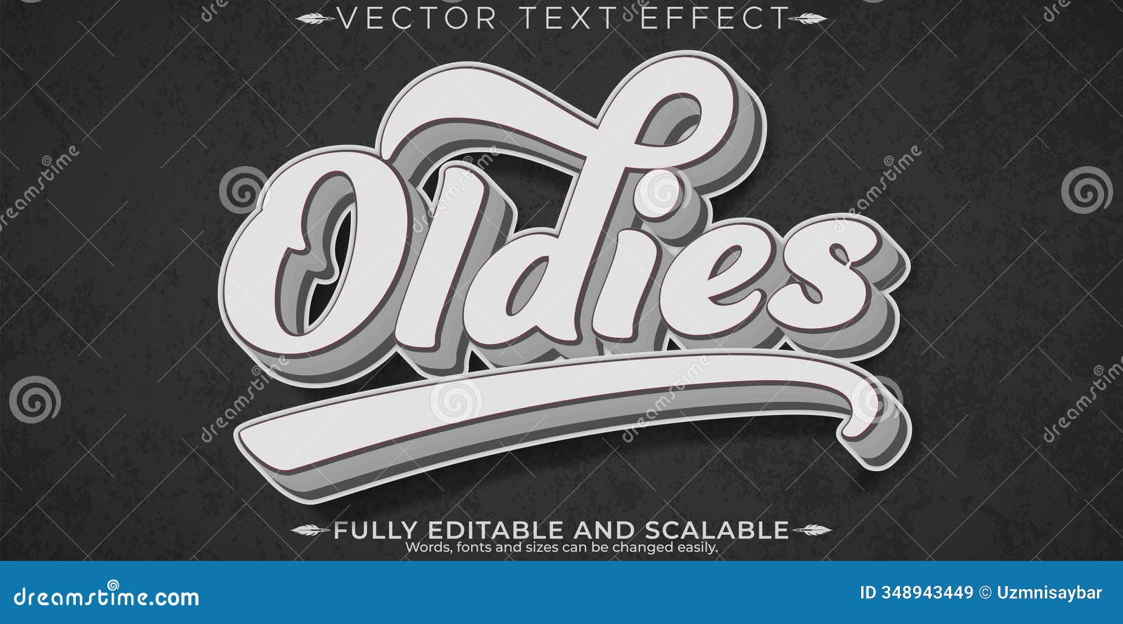 Editable Text Effect Oldies, 3d Vintage and Retro Font Style Stock ...