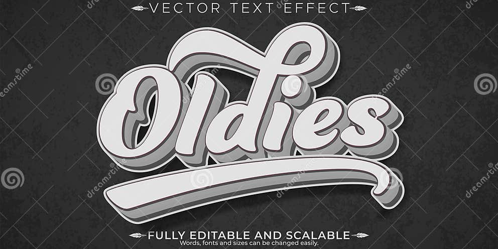 Editable Text Effect Oldies, 3d Vintage and Retro Font Style Stock Vector - Illustration of logo ...
