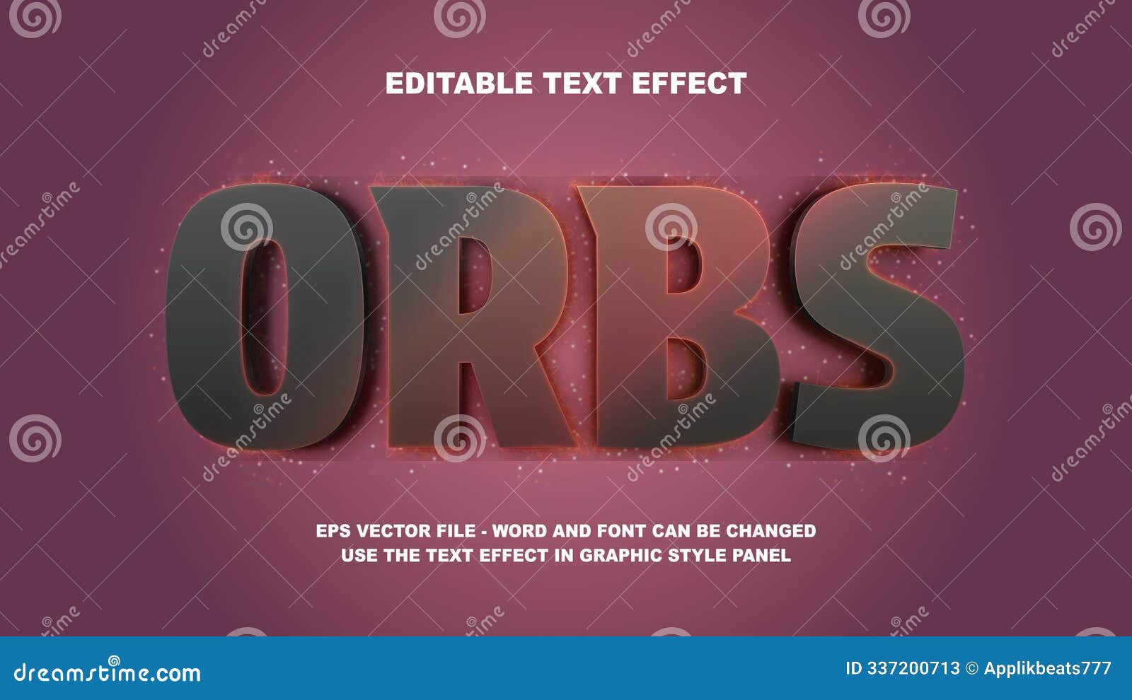 Editable Text Effect Orbs 3D Vector Template Stock Vector ...