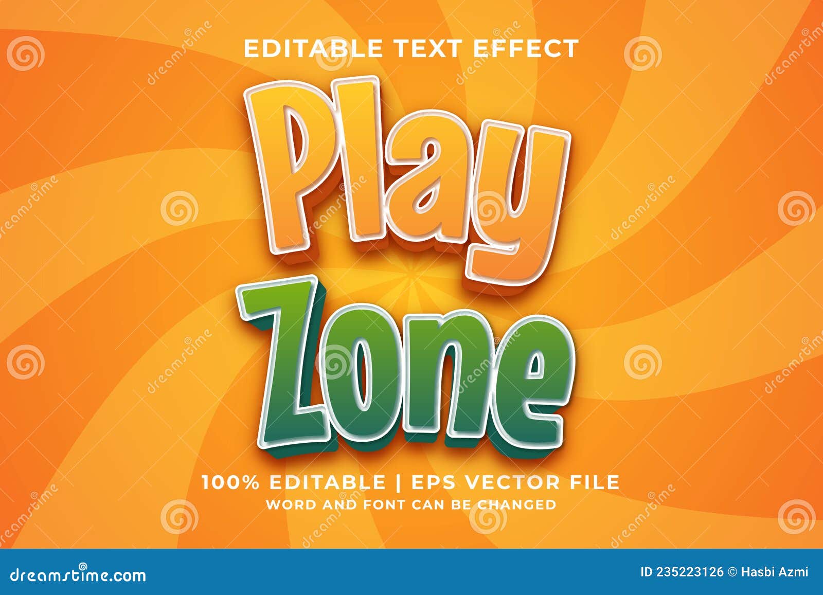 Editable Text Effect - Play Zone 3d Template Style Premium Vector Stock ...
