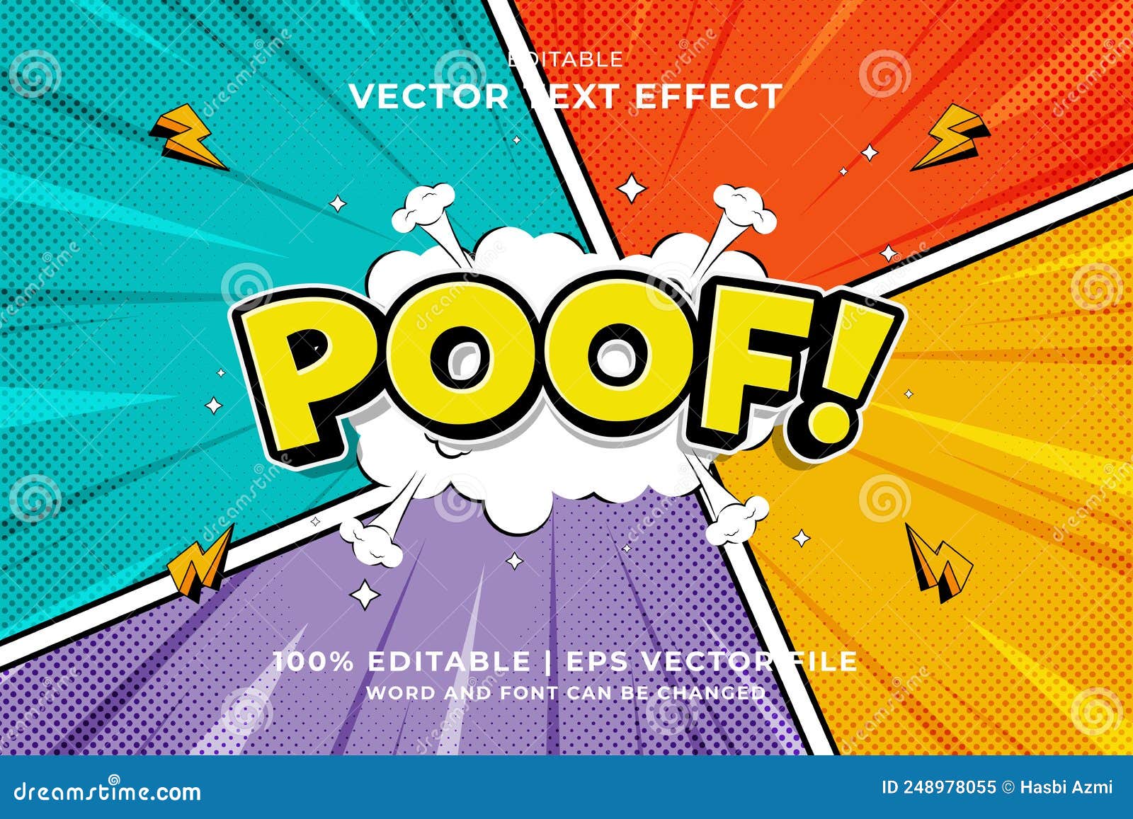 Editable Text Effect Poof 3d Cartoon Comic Style Premium Vector Stock ...