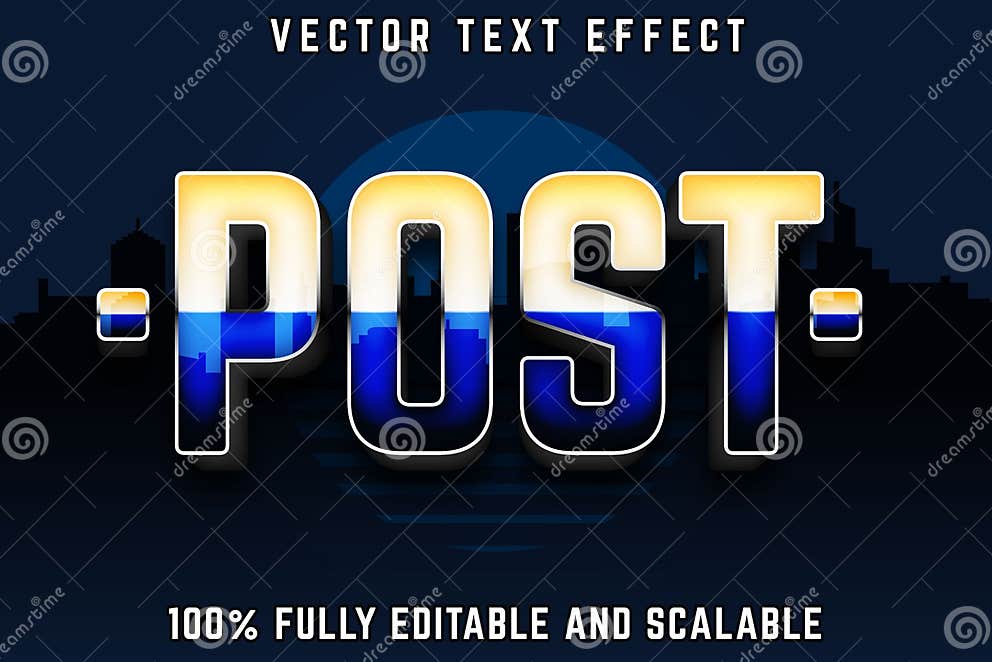 Editable Text Effect Post with Retro Modern Style Stock Vector ...