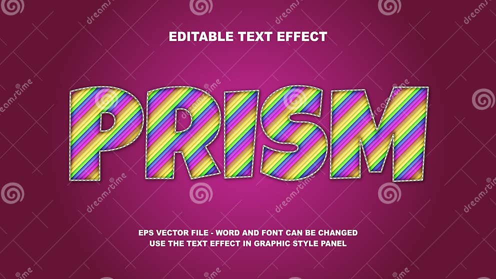 Editable Text Effect Prism 3D Vector Template Stock Vector - Illustration of letter, text: 337199458