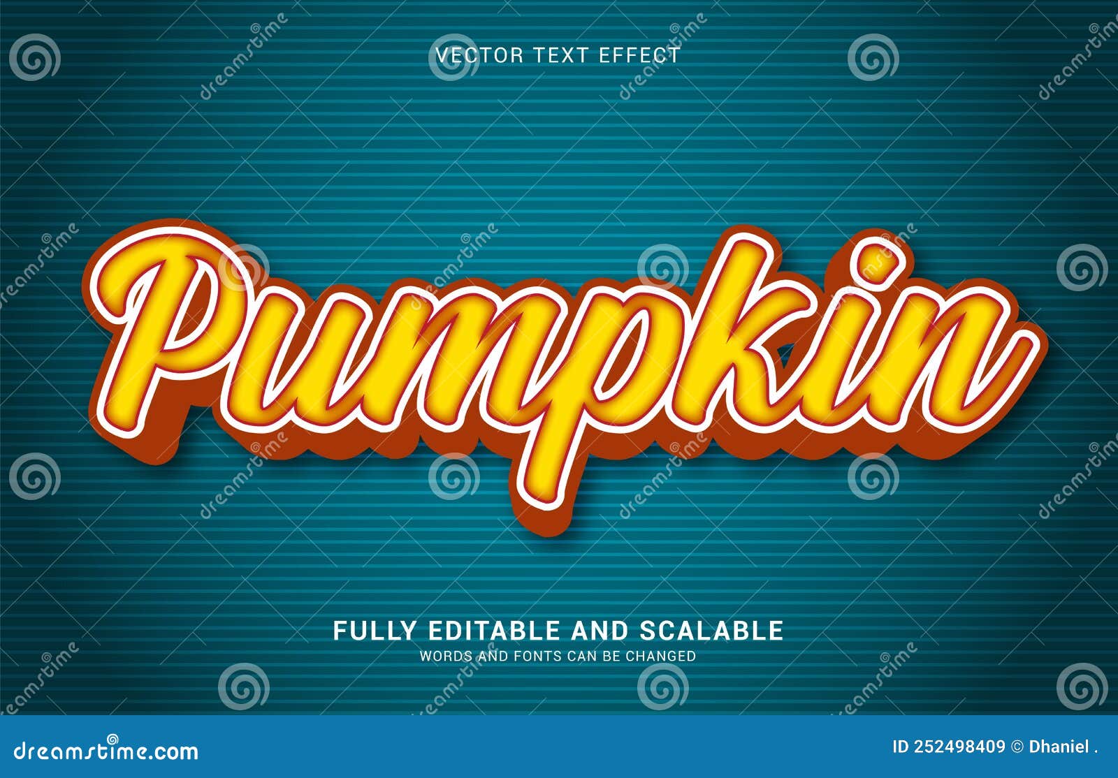 Editable Text Effect, Pumpkin Style Stock Vector - Illustration of ...