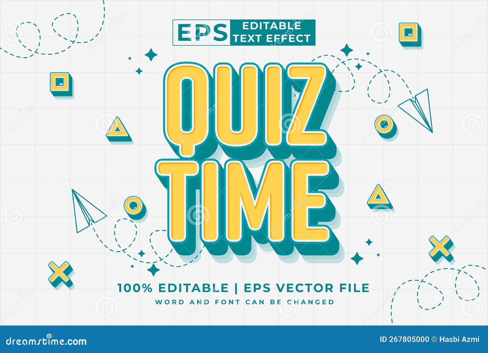 Editable Text Effect - Quiz Time 3d Cartoon Template Style Premium ...
