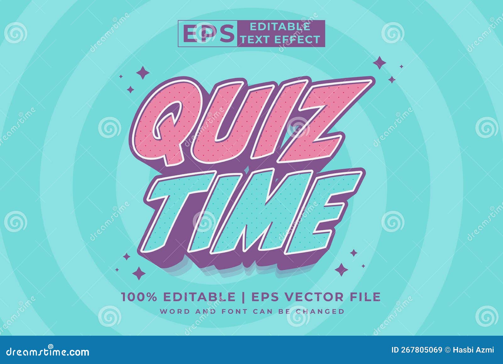 Editable Text Effect - Quiz Time 3d Cartoon Template Style Premium Vector Stock Vector ...