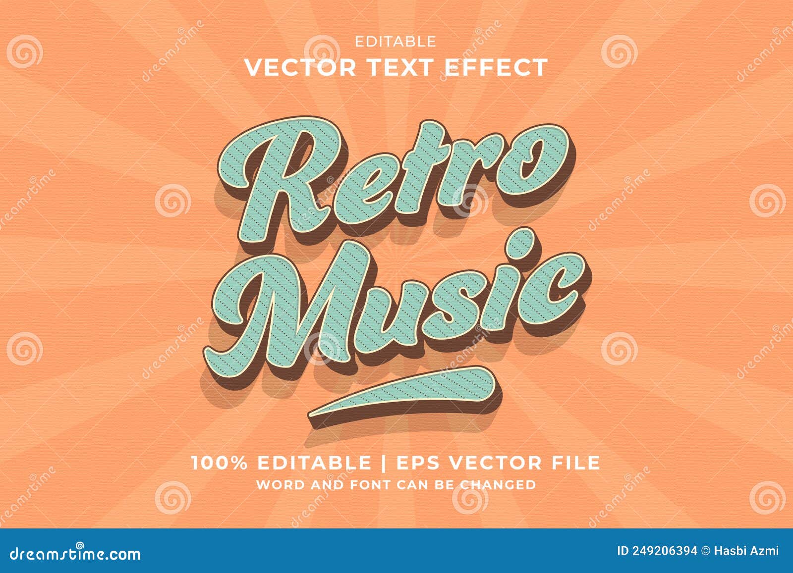 Editable Text Effect Retro Music 3d Template Style Premium Vector Stock ...