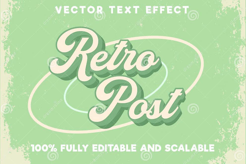 Editable Text Effect Retro Post with Vintage Style Stock Vector ...