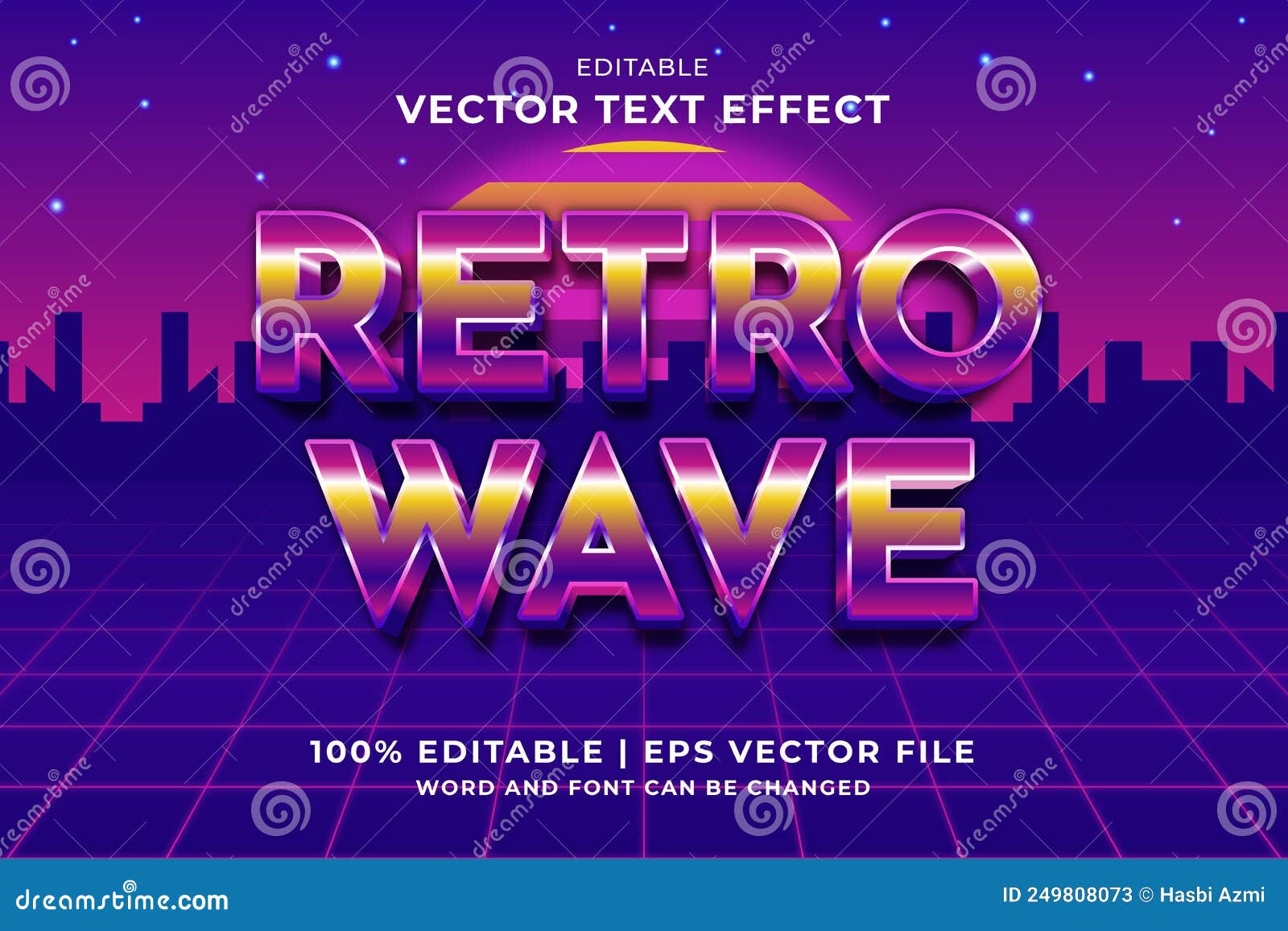 Editable Text Effect Retro Wave 3d 80s Template Style Premium Vector ...