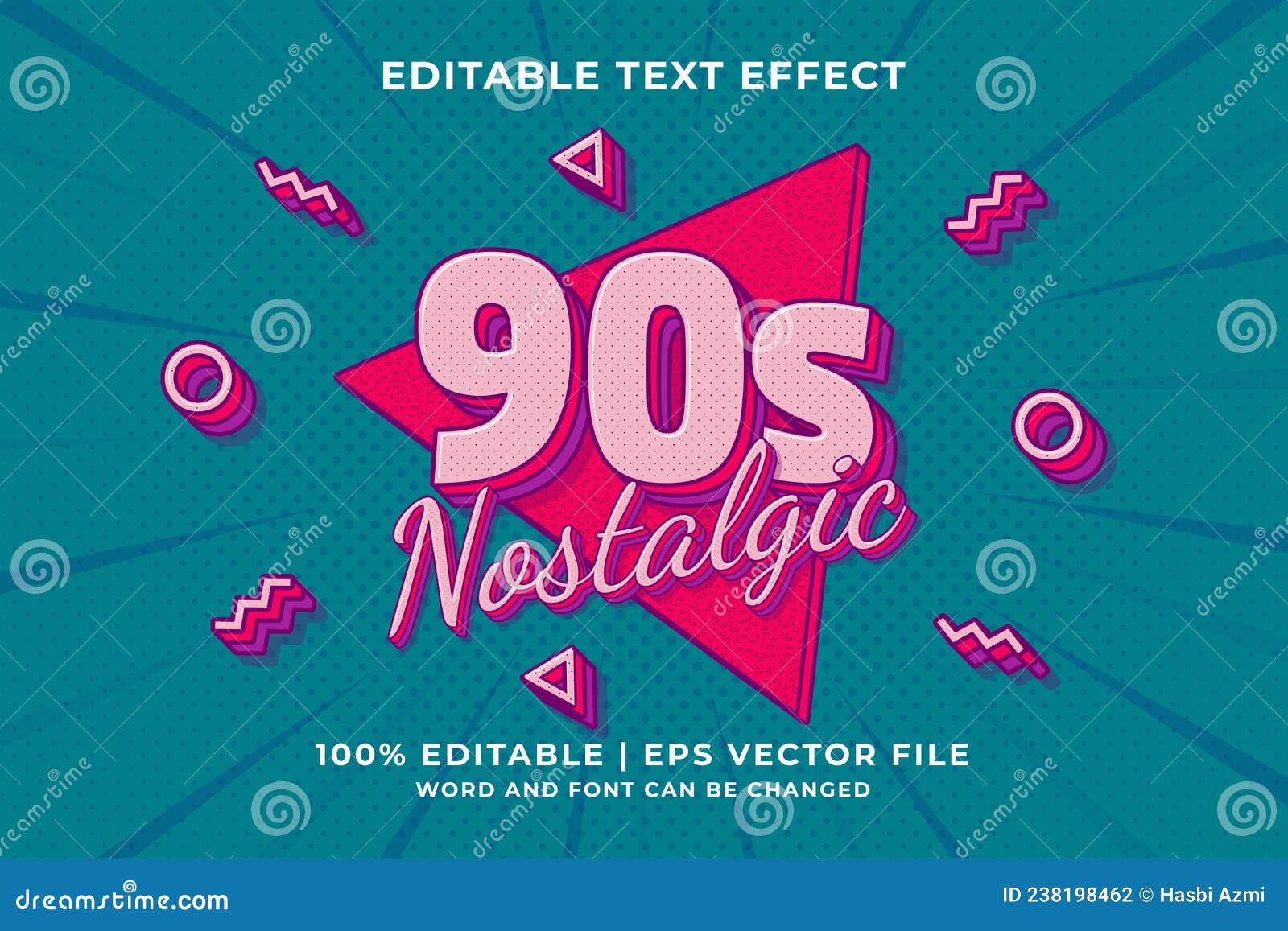 Editable Text Effect - 90s Nostalgic Template Style Premium Vector ...