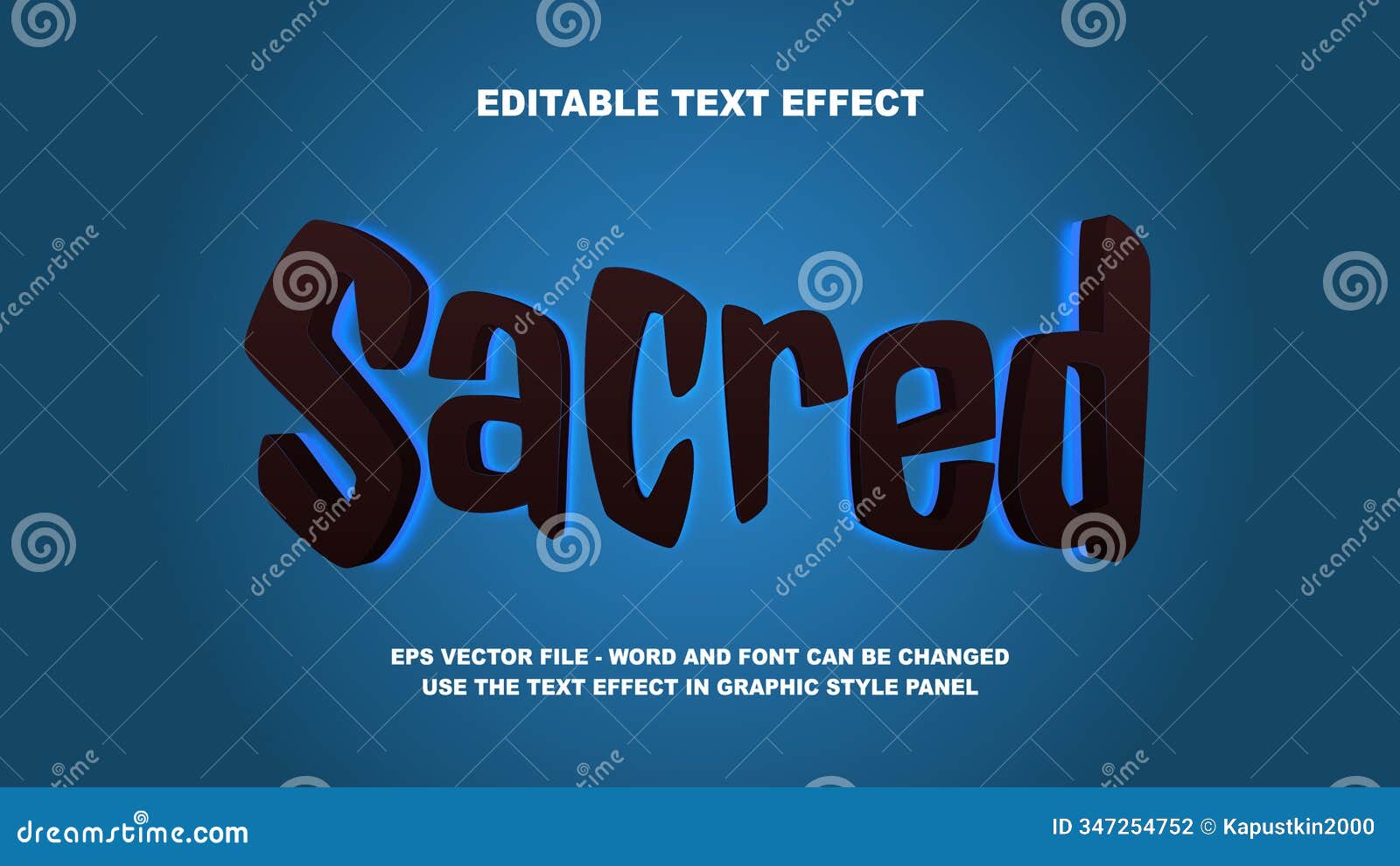 Editable Text Effect Sacred 3D Vector Template Stock Illustration - Illustration of vector, cool ...