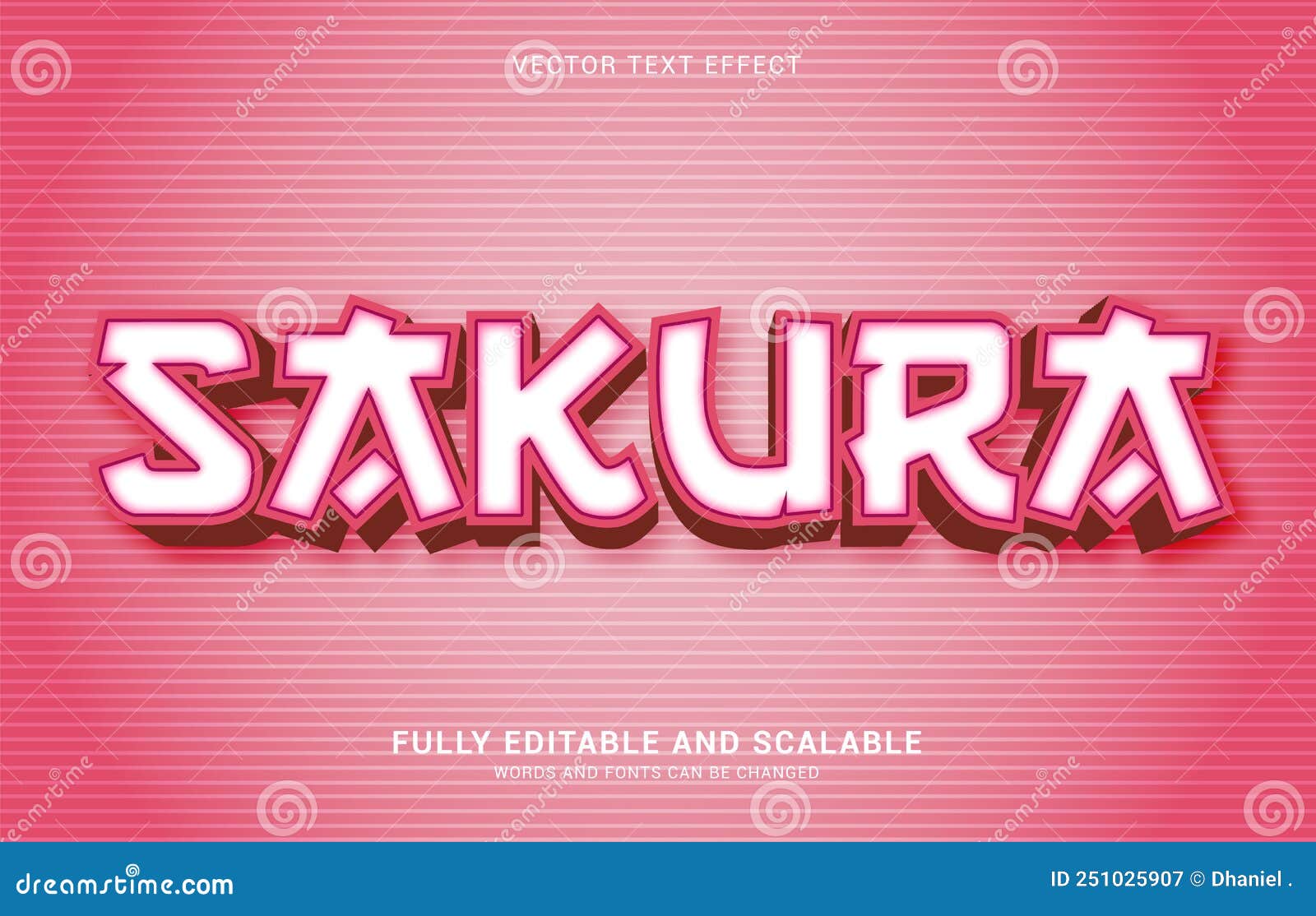 Editable Text Effect, Sakura Style Stock Vector - Illustration of ...