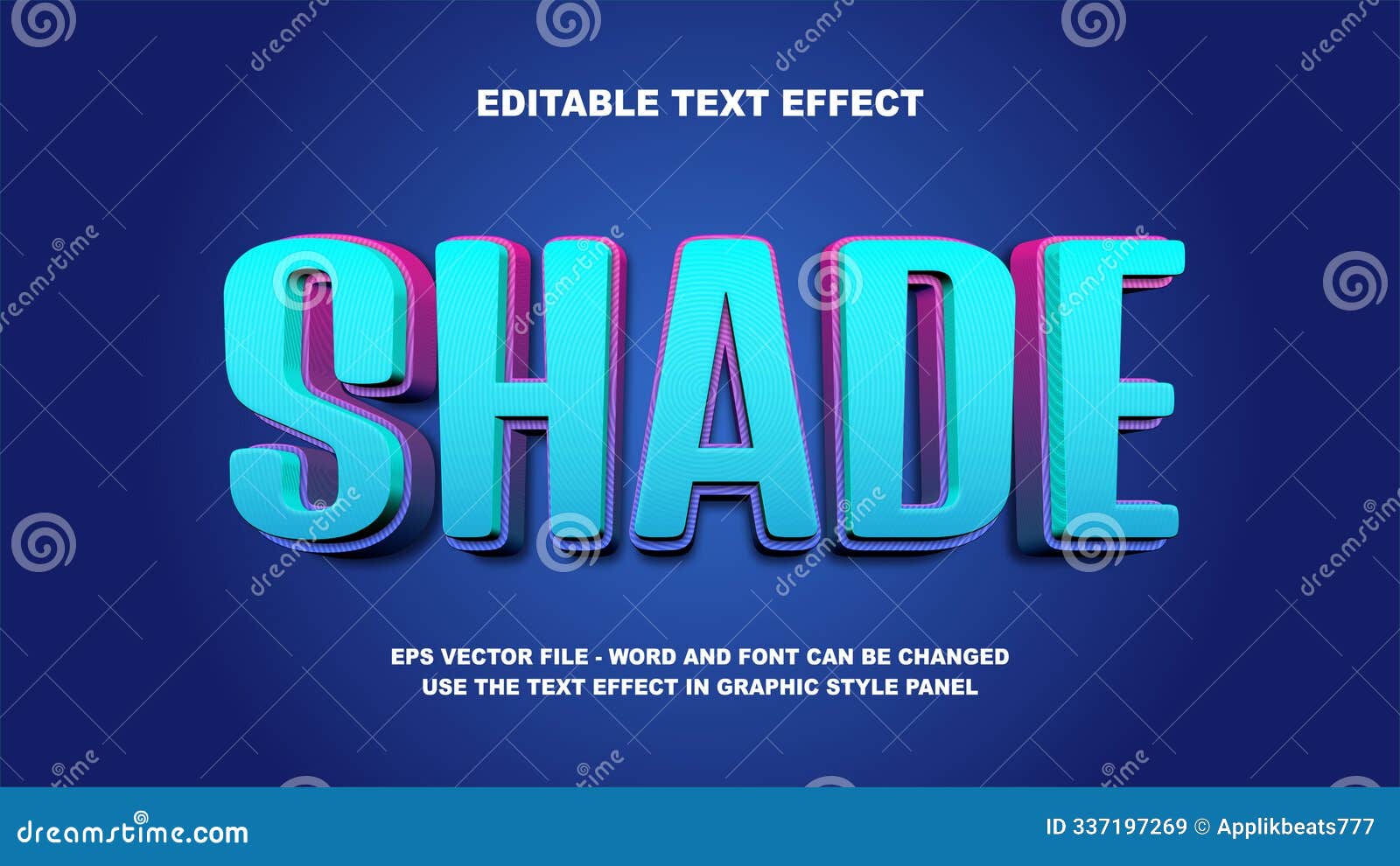 Editable Text Effect Shade 3D Vector Template Stock Vector ...