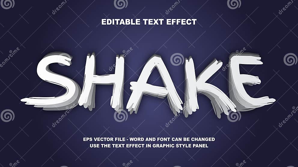 Editable Text Effect Shake 3D Vector Template Stock Vector ...