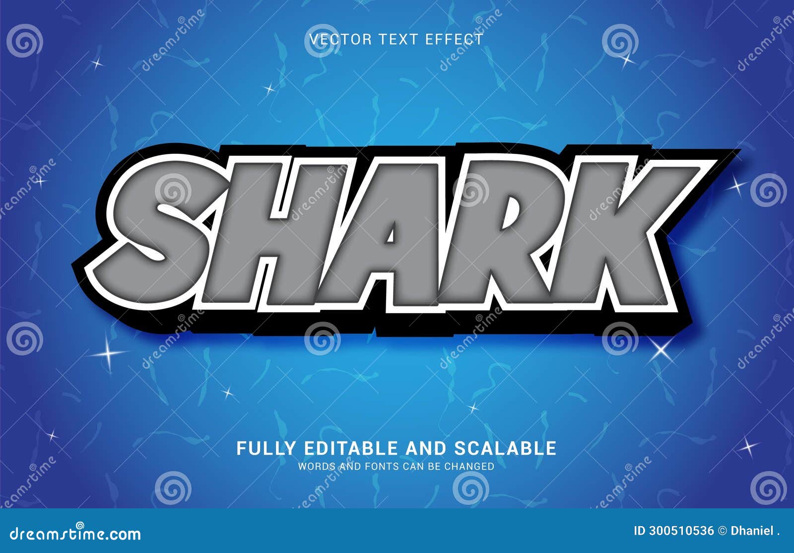Editable Text Effect, Shark Style Stock Illustration - Illustration of ...