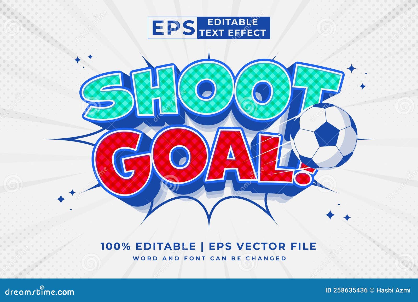 Editable Text Effect Shoot Goal 3d Cartoon Comic Style Premium Vector ...