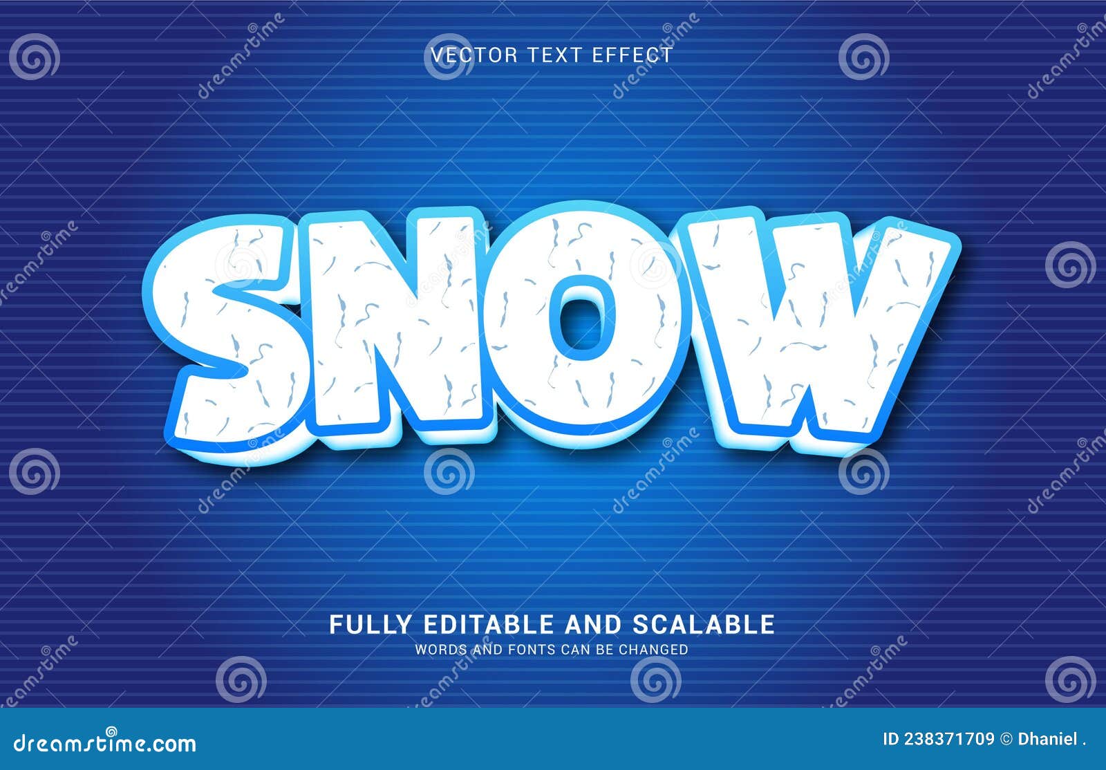 Editable Text Effect, Snow Style Stock Vector - Illustration of ...