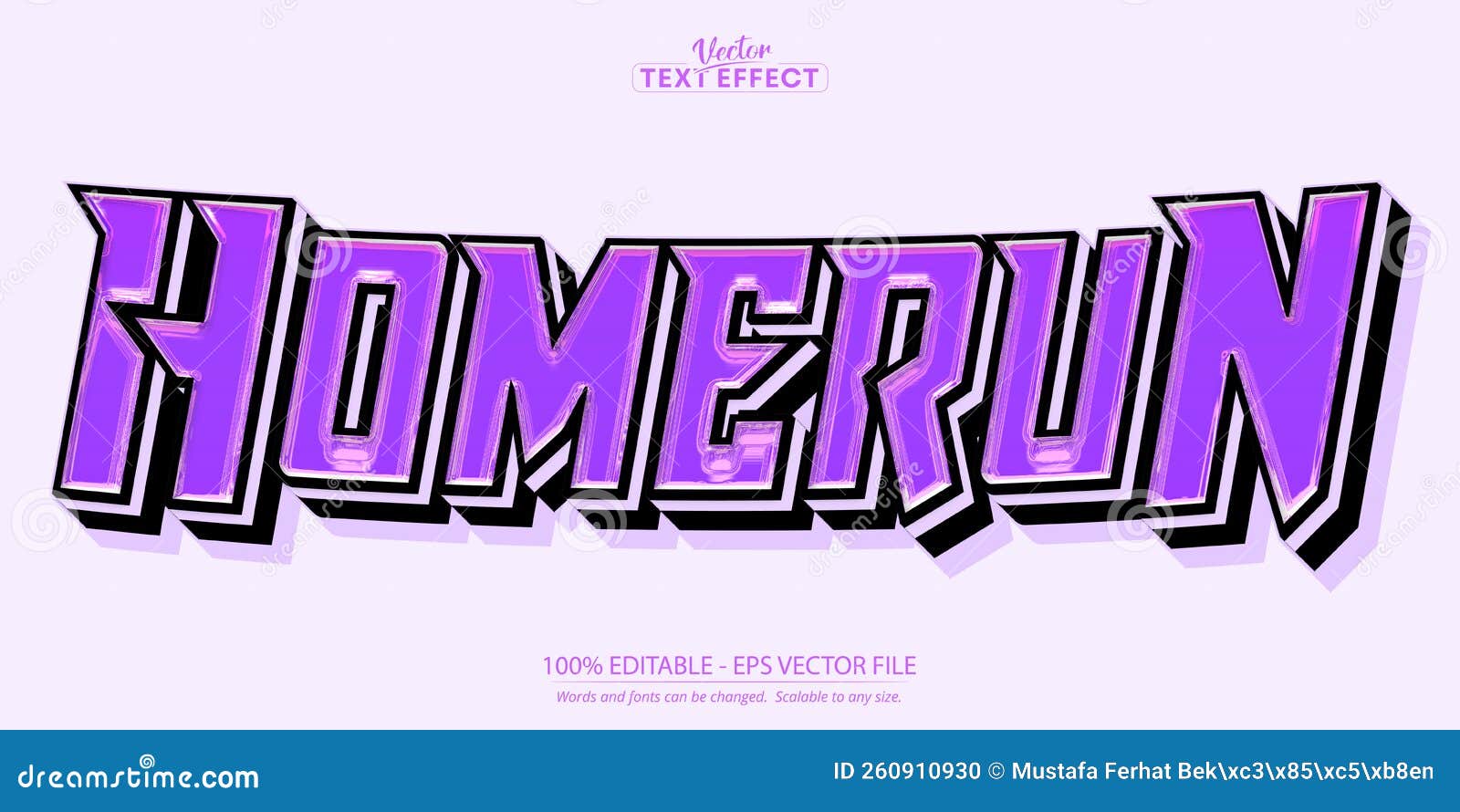 Editable Text Effect, Sport and Homerun Text Style Stock Vector ...