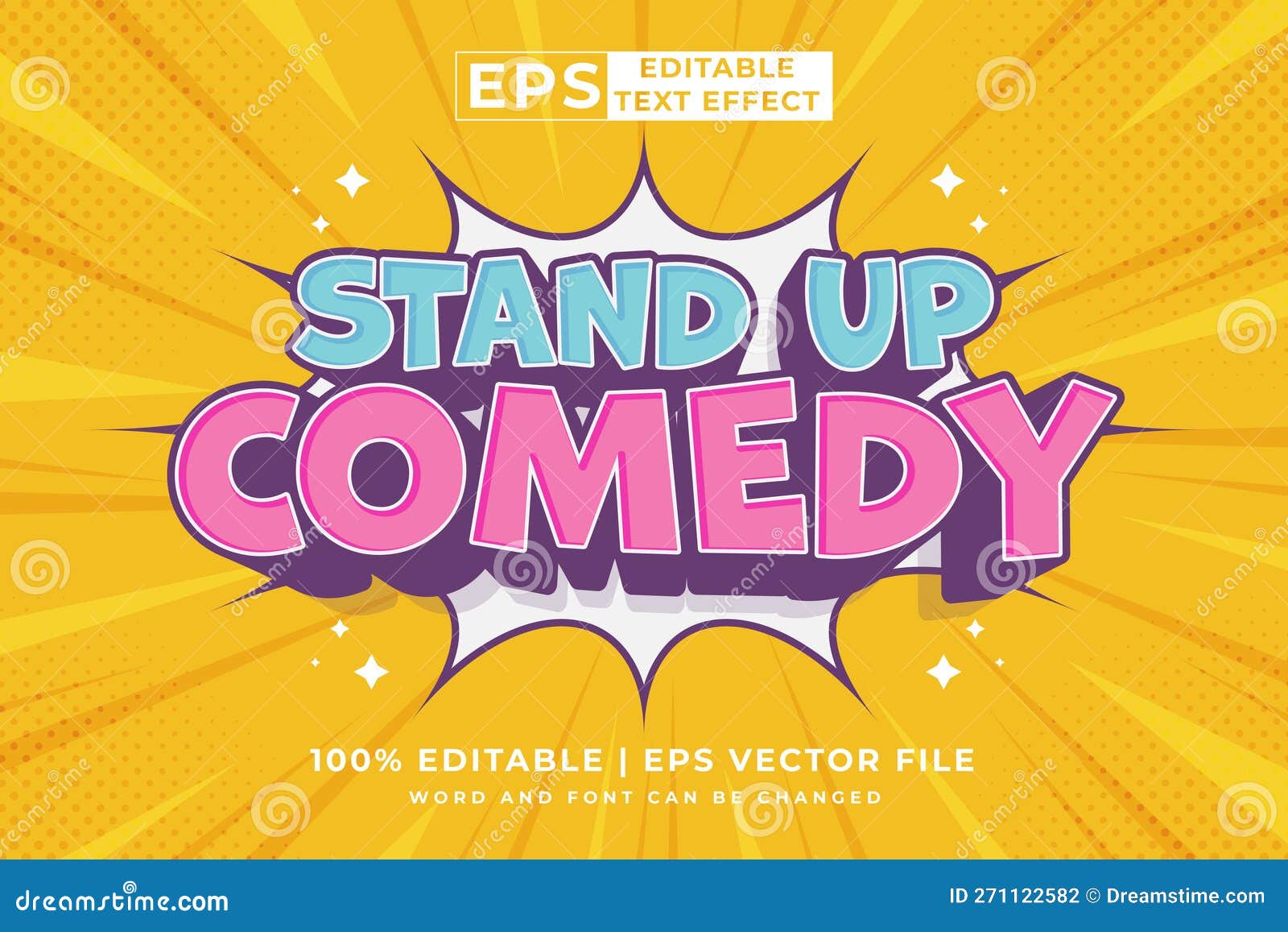 Editable Text Effect Stand Up Comedy Comic 3d Cartoon Style Premium ...