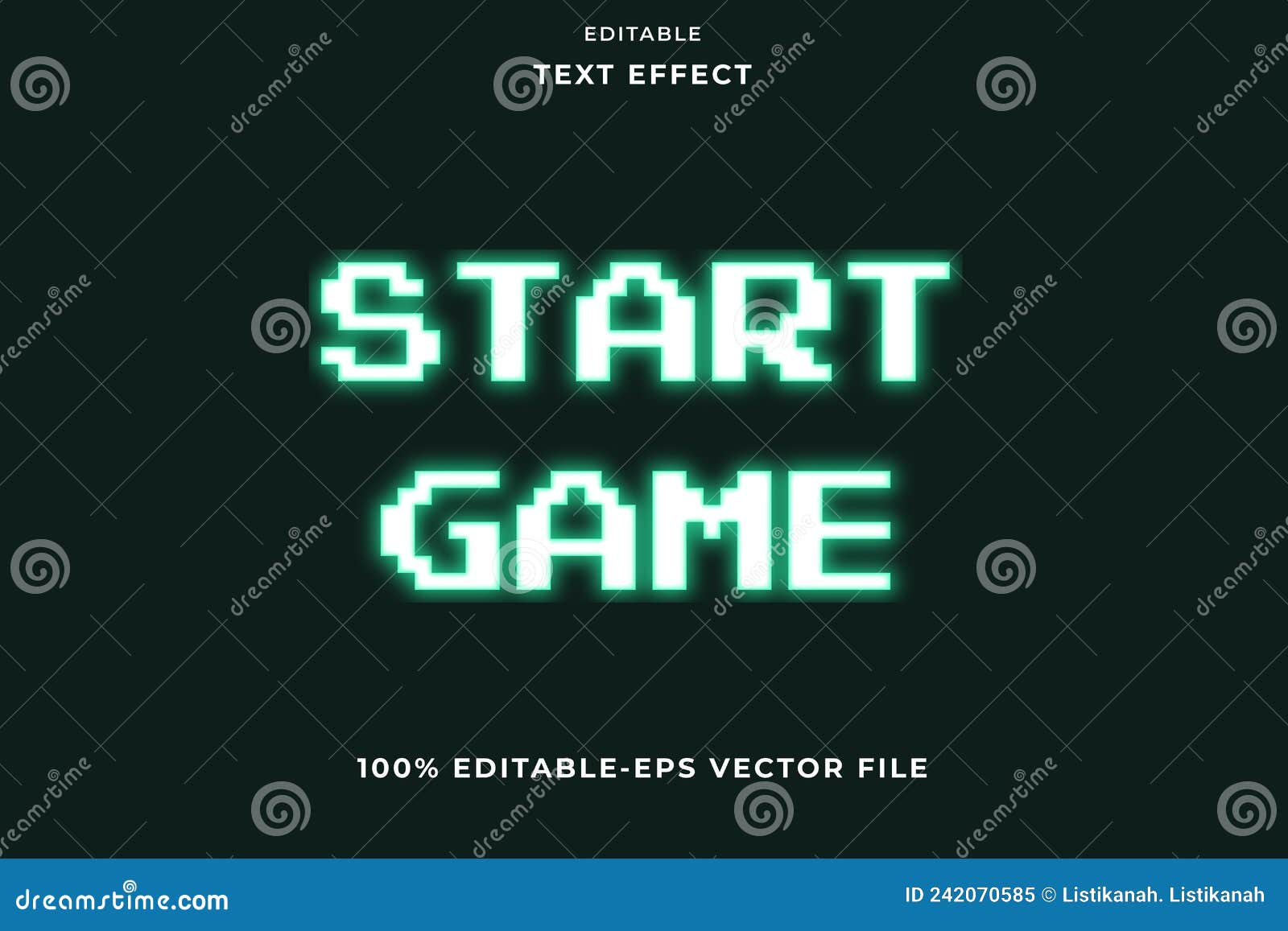 Start Game Web Page Banner In Pixel Art Style Cartoon Vector ...