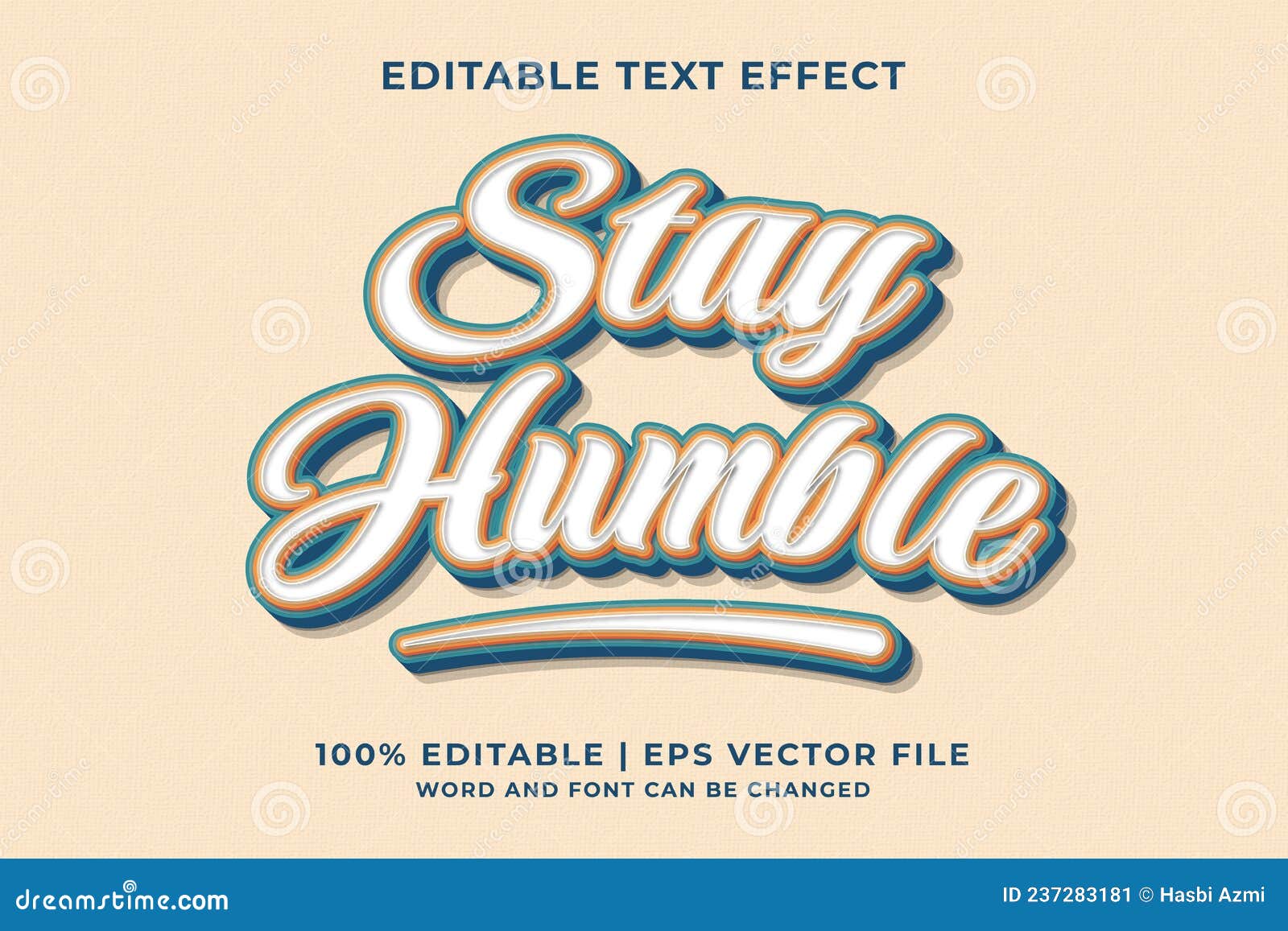 Editable Text Effect - Stay Humble Vintage 3d Template Style Premium ...
