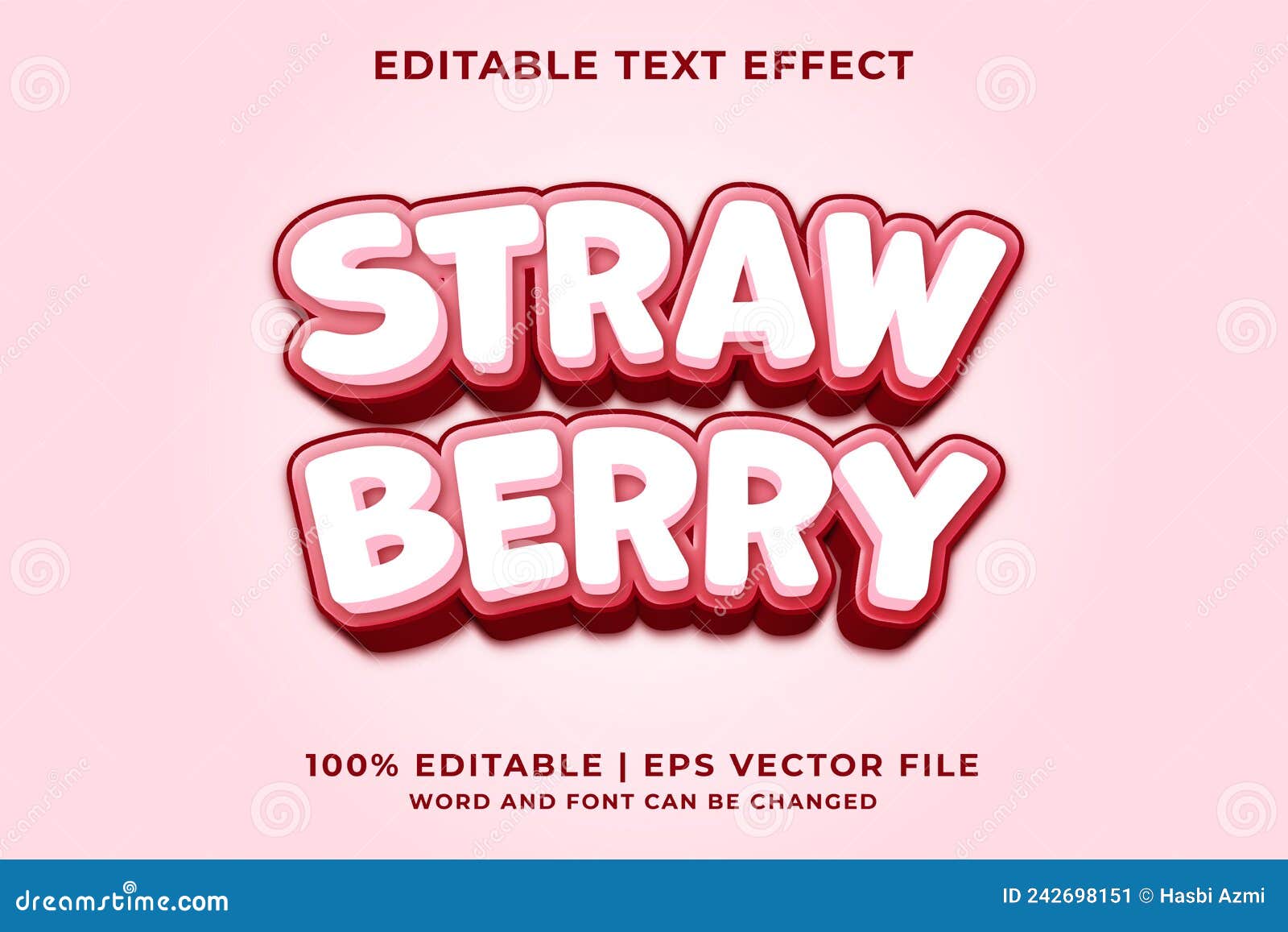 Editable Text Effect Strawberry 3d Cartoon Template Style Premium ...