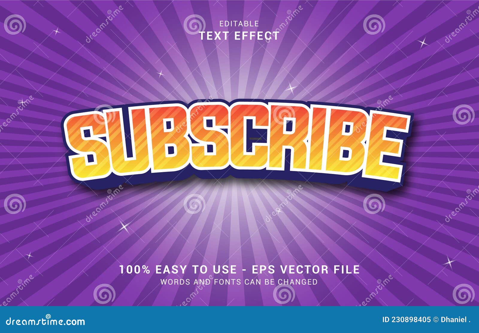 Editable Subscribe Text Effect In Luxury And Modern Style Eps File ...