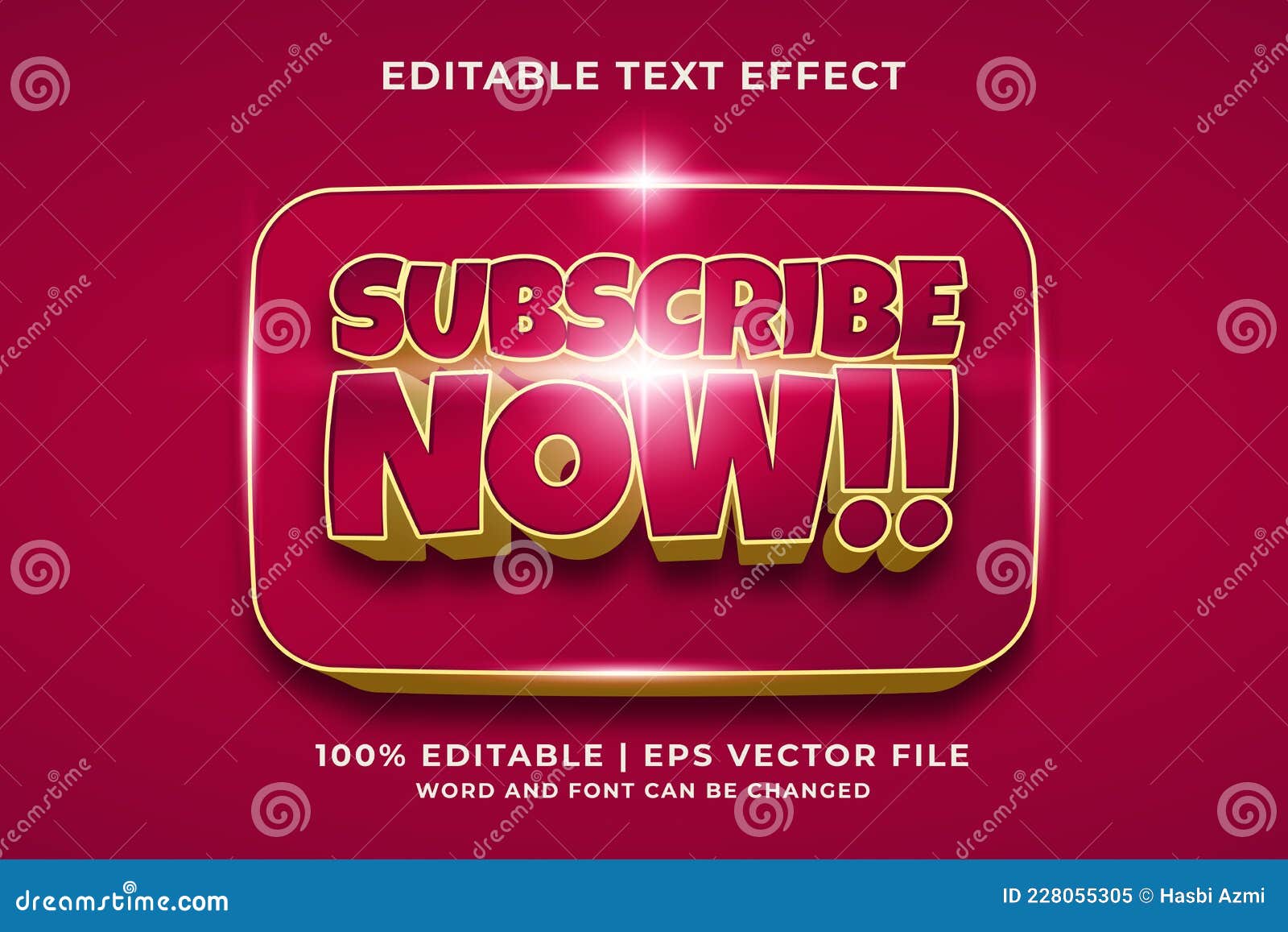 Editable Text Effect - Subscribe Now 3d Style Template. Premium Vector ...