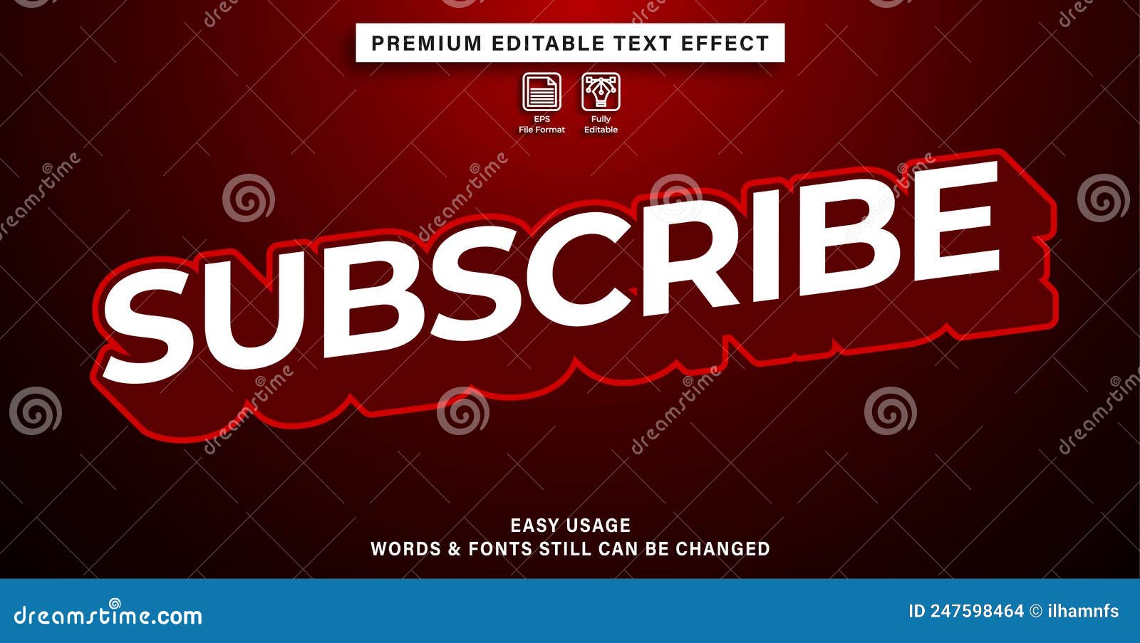 Editable Text Effect Subscribe Stock Vector - Illustration of logo ...