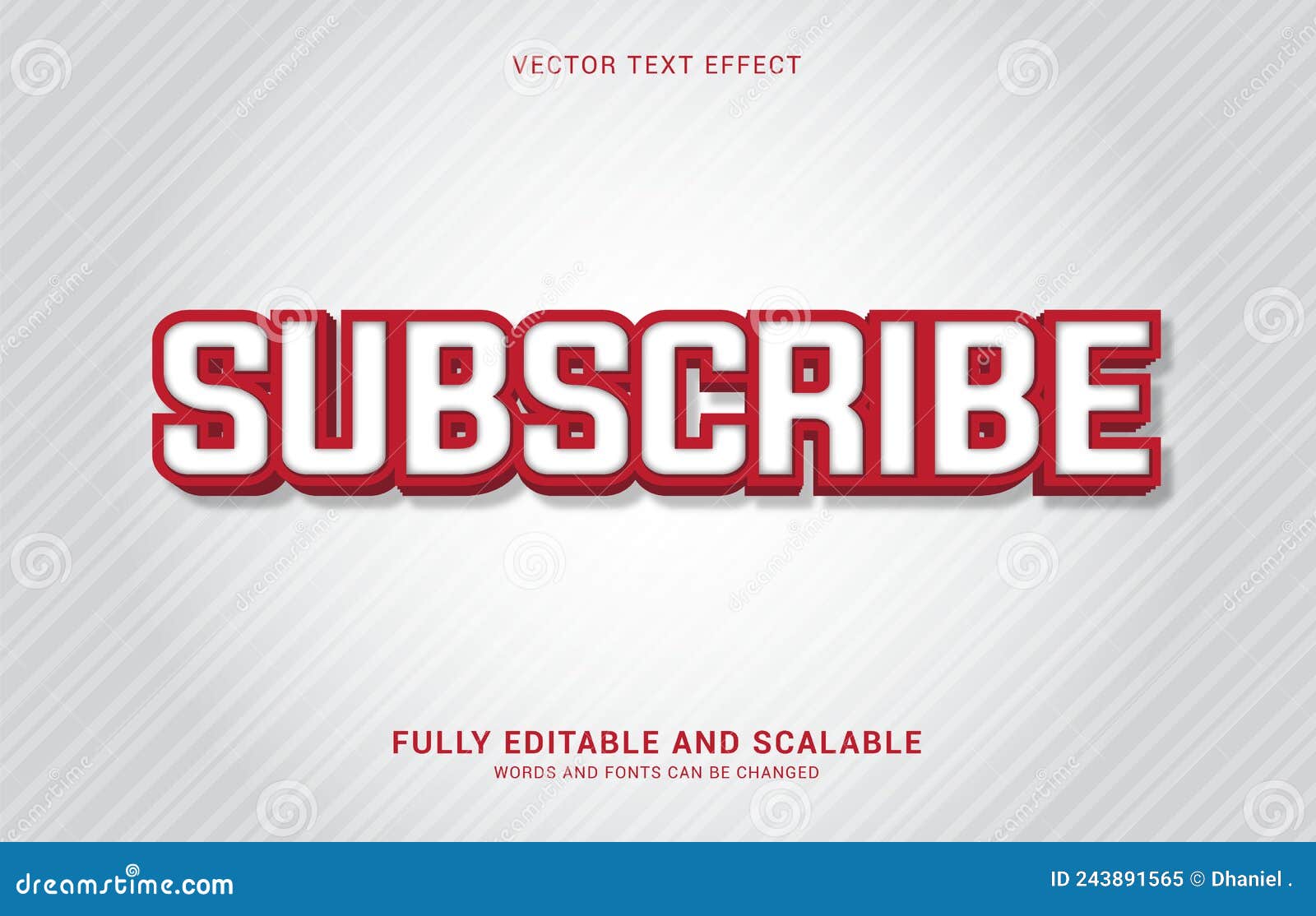 Editable Text Effect, Subscribe Style Stock Vector - Illustration of ...