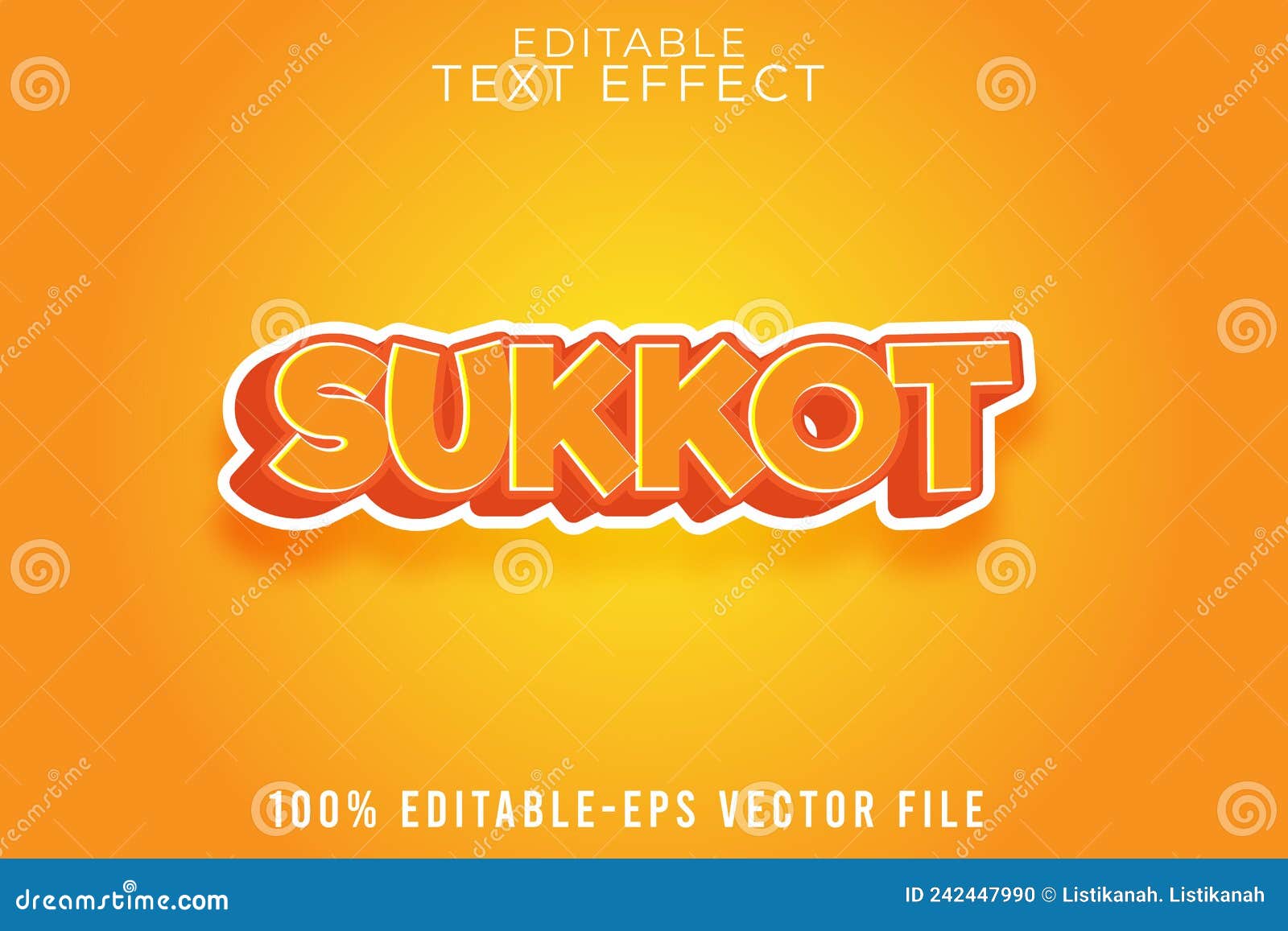 Editable Text Effect Sukkot with Simple Modern Style Stock Vector ...