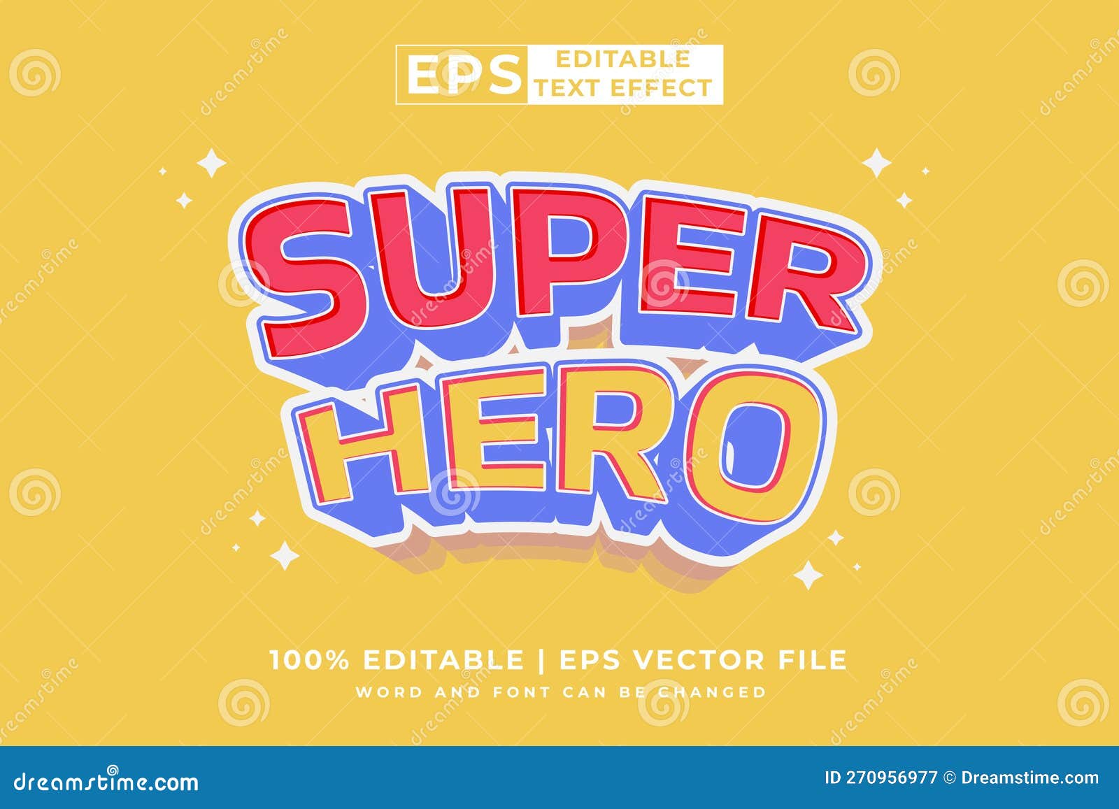 Editable Text Effect Super Hero 3d Cartoon Style Premium Vector Stock ...