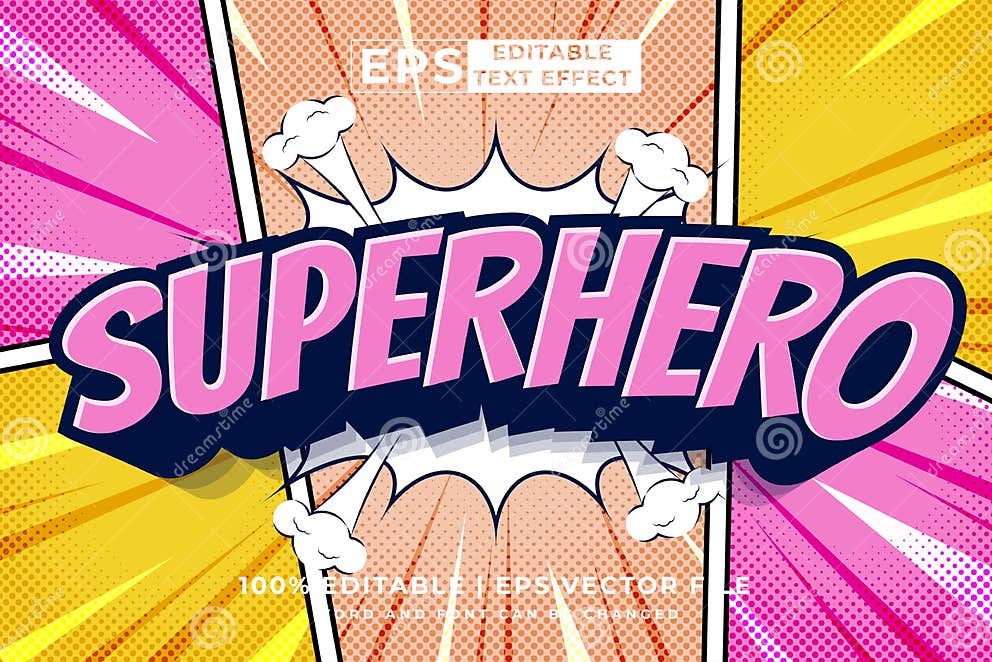 Editable Text Effect Superhero 3d Cartoon Comic Style Premium Vector ...