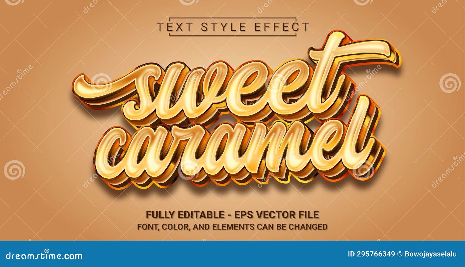 Editable Text Effect with Sweet Caramel Theme. Stock Illustration ...
