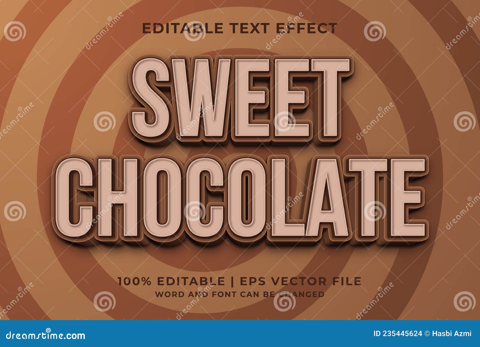 Editable Text Effect - Sweet Chocolate 3d Template Style Premium Vector ...
