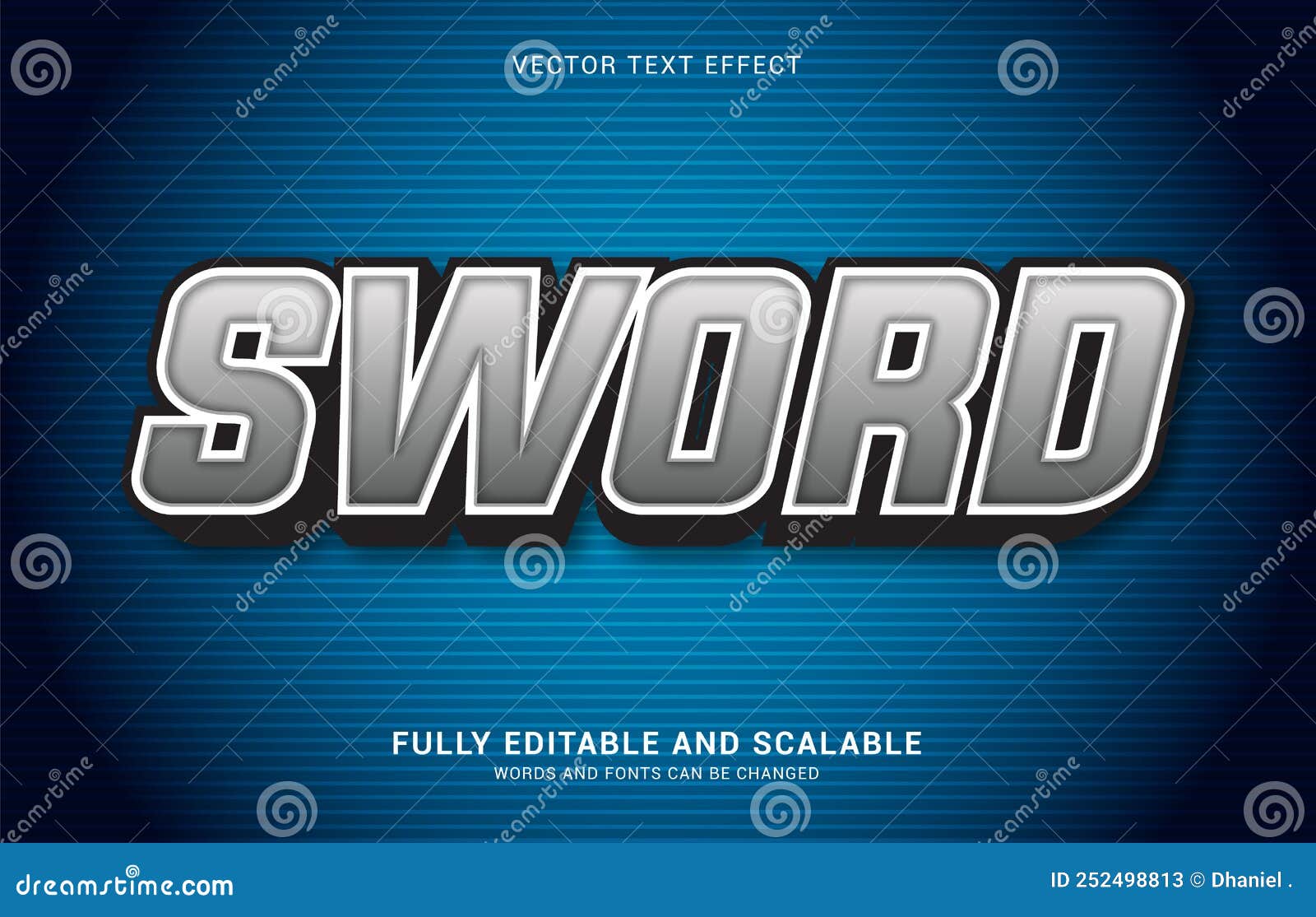Editable Text Effect, Sword Style Stock Vector - Illustration of ...