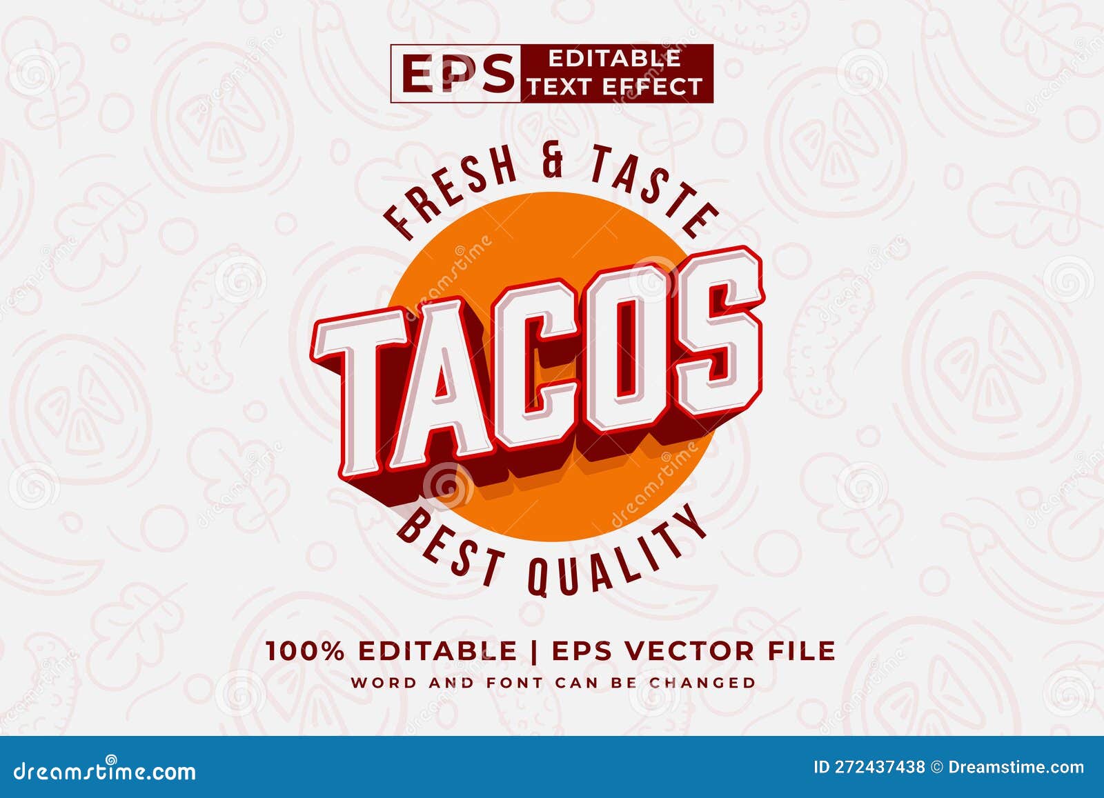 Tacos Logo Design Isolated On White Background Vector Illustration ...