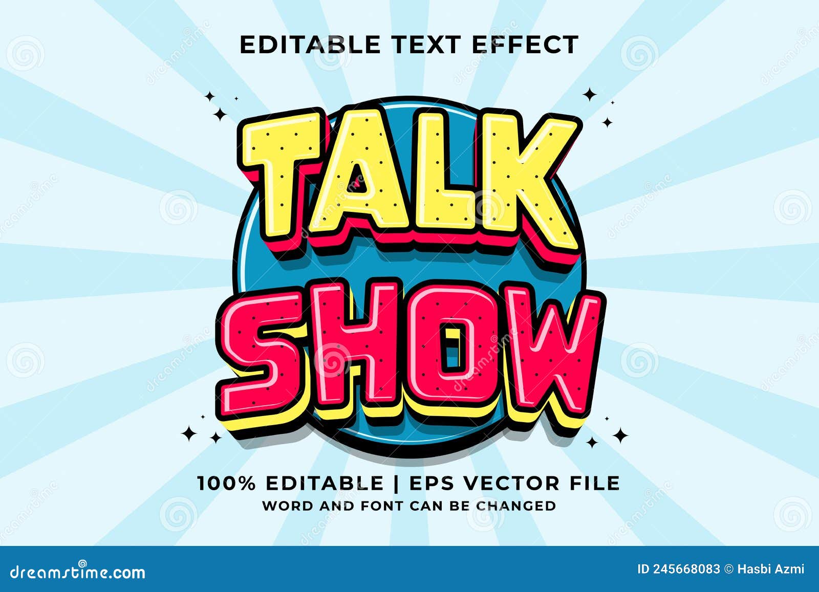 Editable Text Effect Talk Show 3d Cartoon Template Style Premium Vector Stock Vector ...