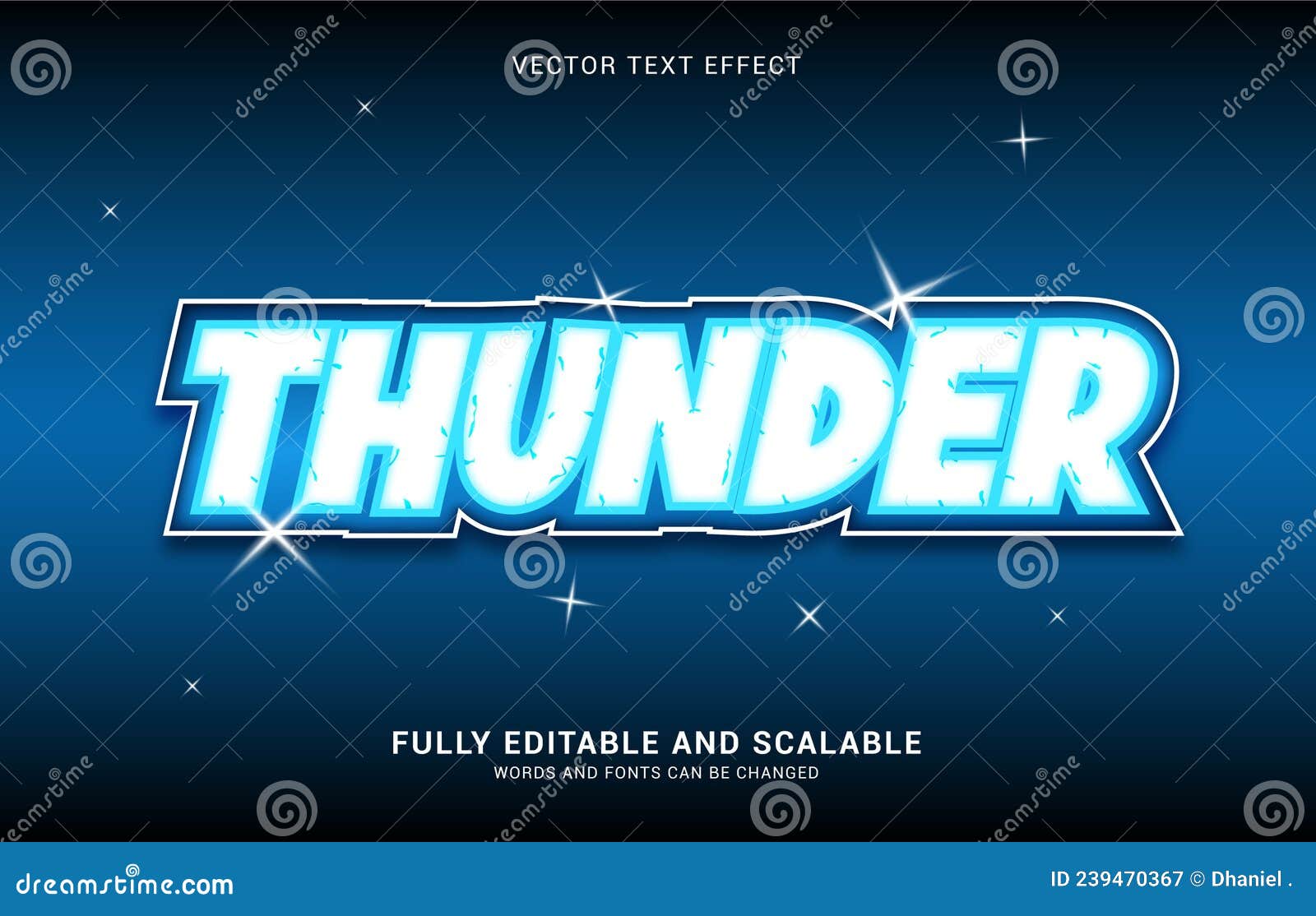 Editable Text Effect, Thunder Style Stock Vector - Illustration of ...