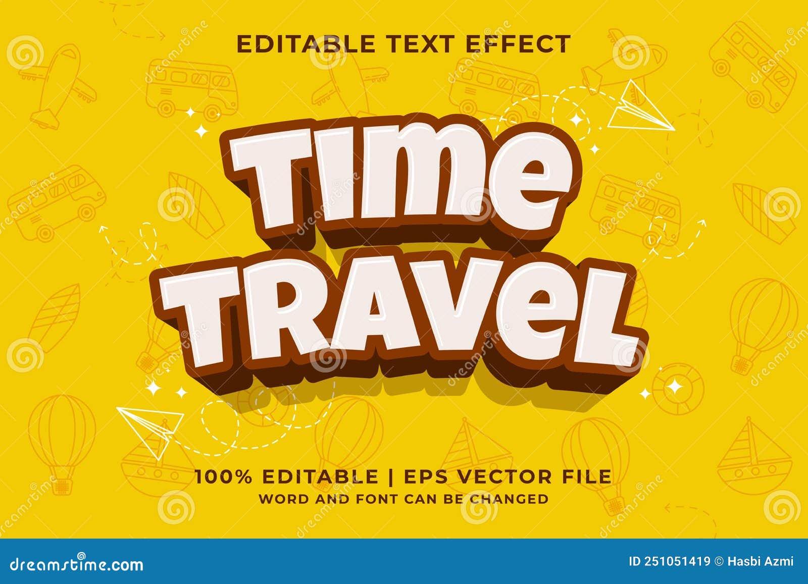 Editable Text Effect Time Travel 3d Cartoon Template Style Premium ...