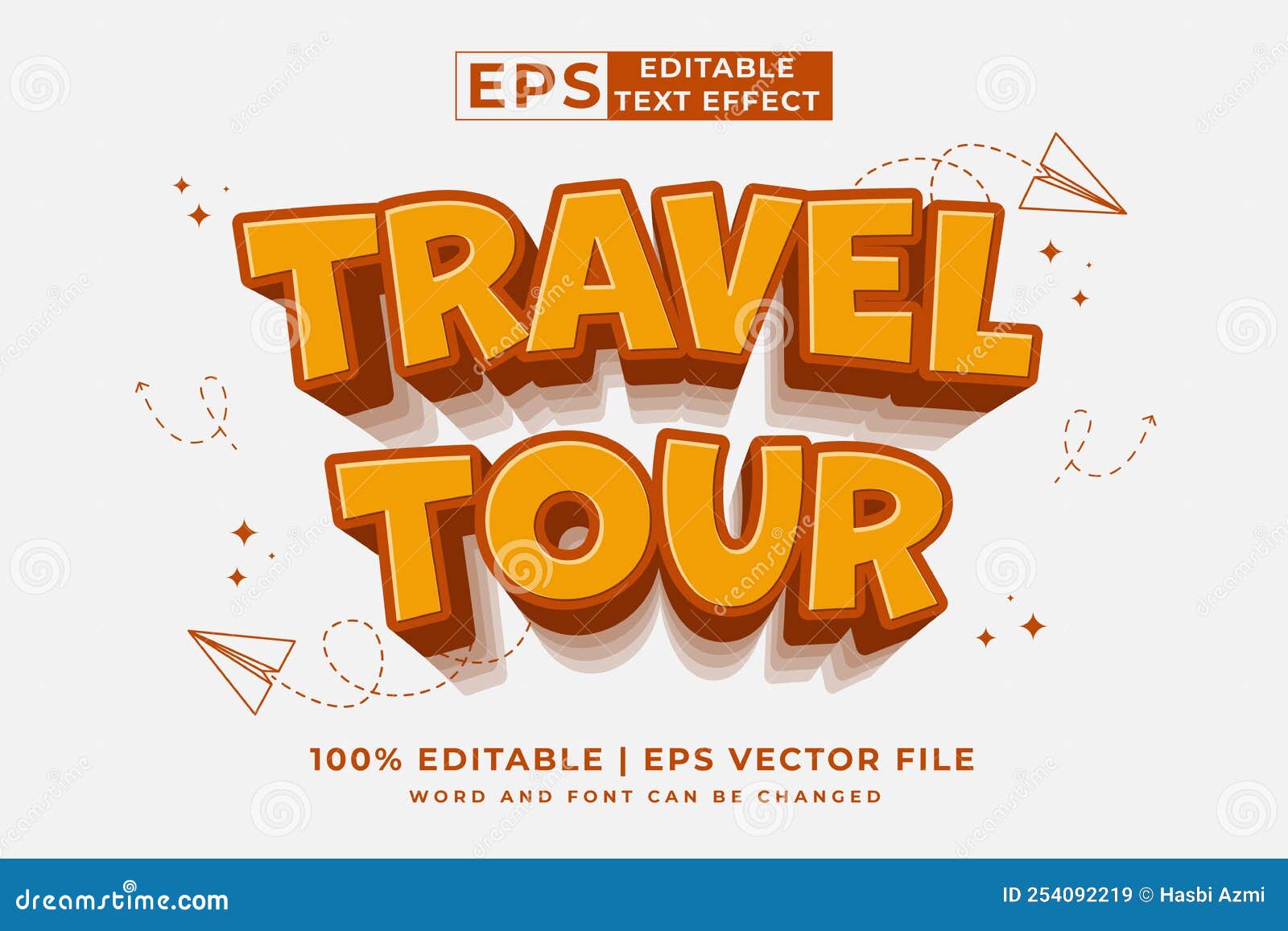 Editable Text Effect Travel Tour 3d Cartoon Template Style Premium ...